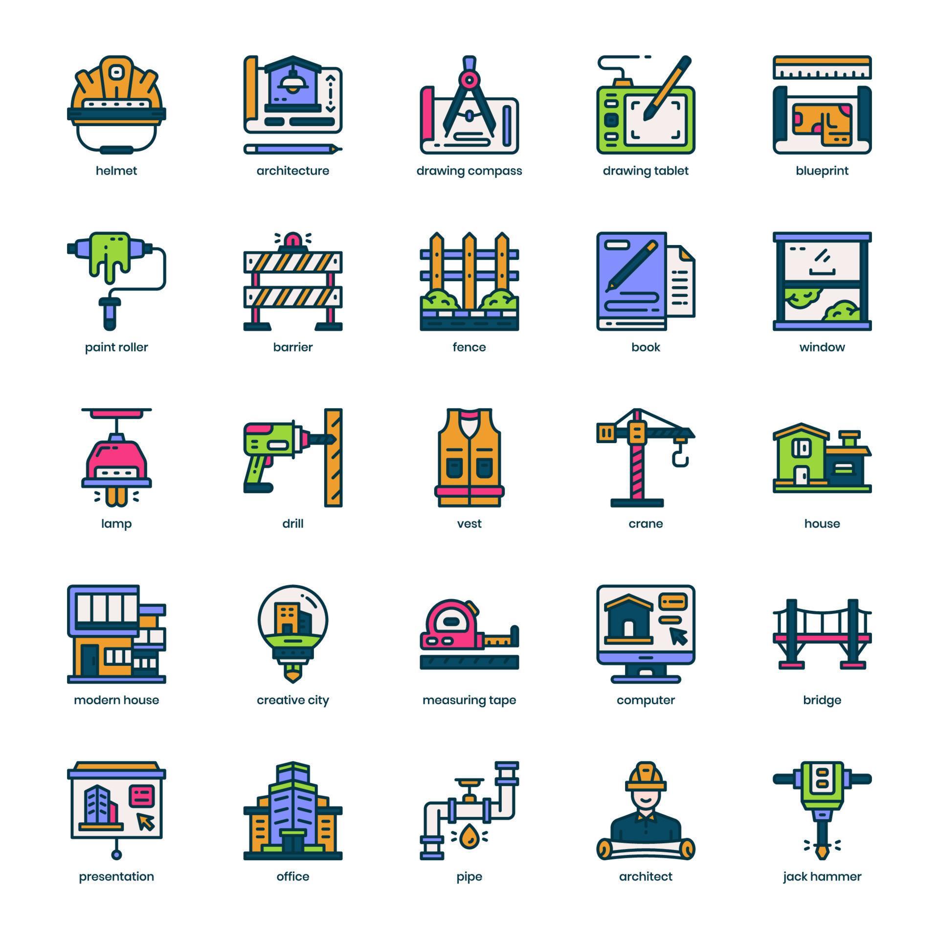 Architecture icon pack for your website design, logo, app, and user ...
