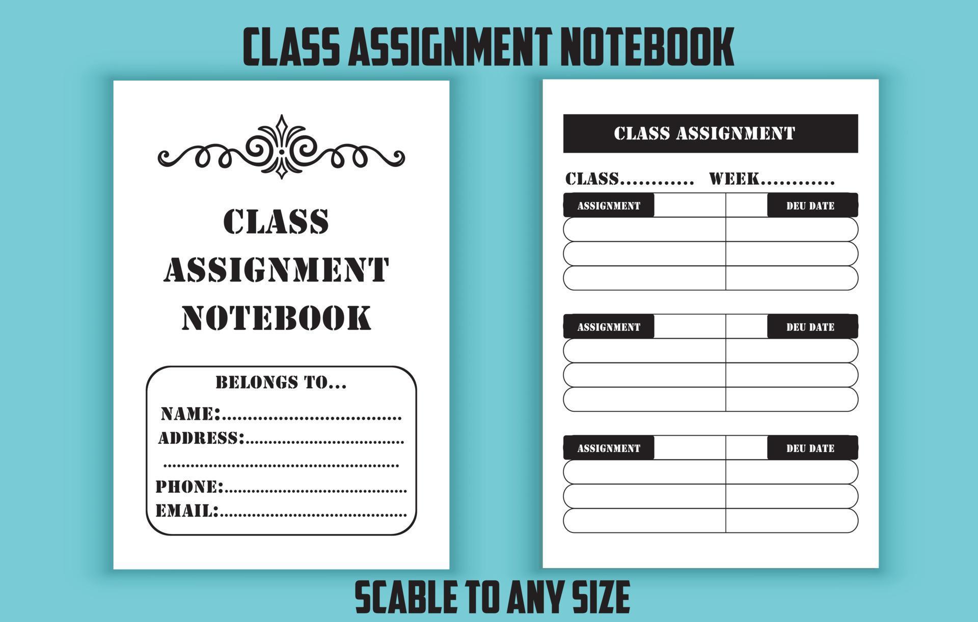 Class assignment notebook editable template 13782976 Vector Art at Vecteezy