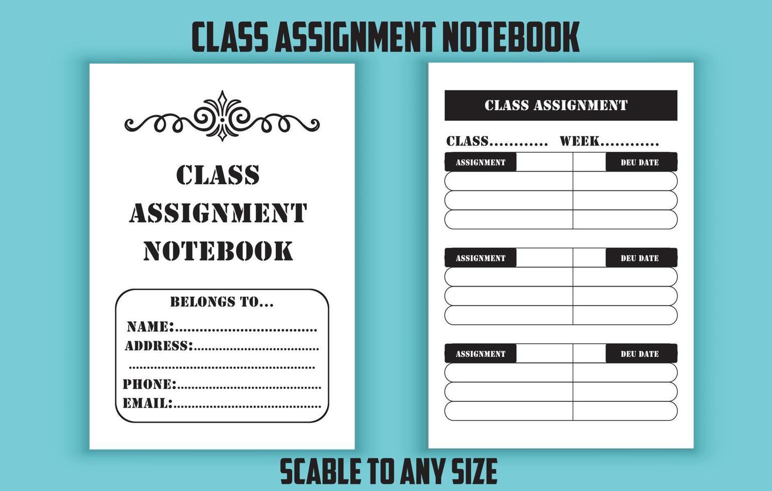 Class assignment notebook editable template 13782976 Vector Art at Vecteezy