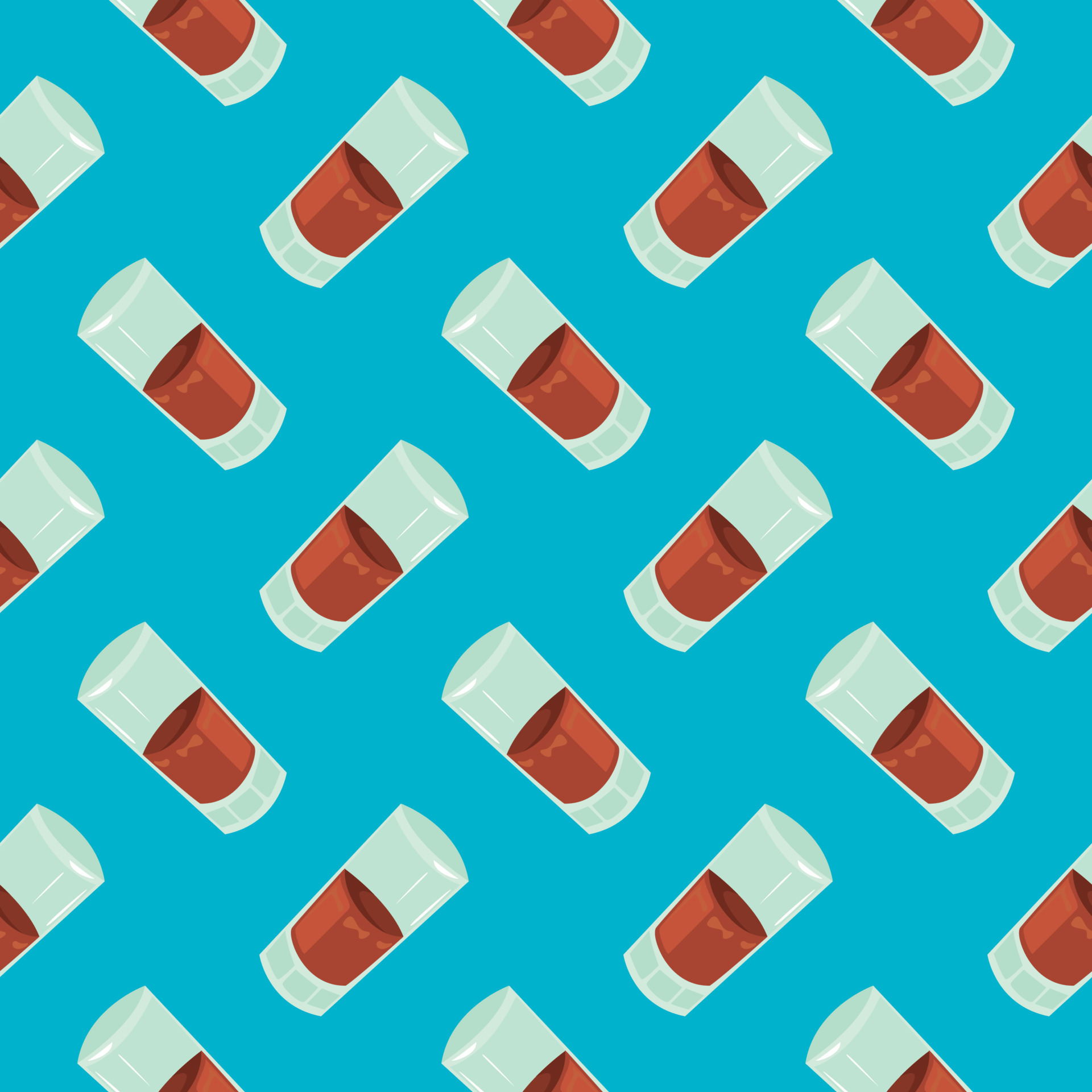 Coca cola in glass , seamless pattern on a light blue background ...