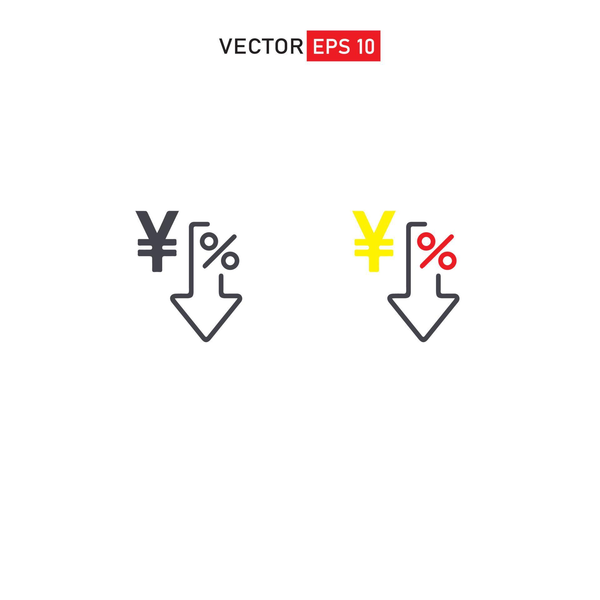 Decrease rate, decrease percent simple black line web icon vector ...