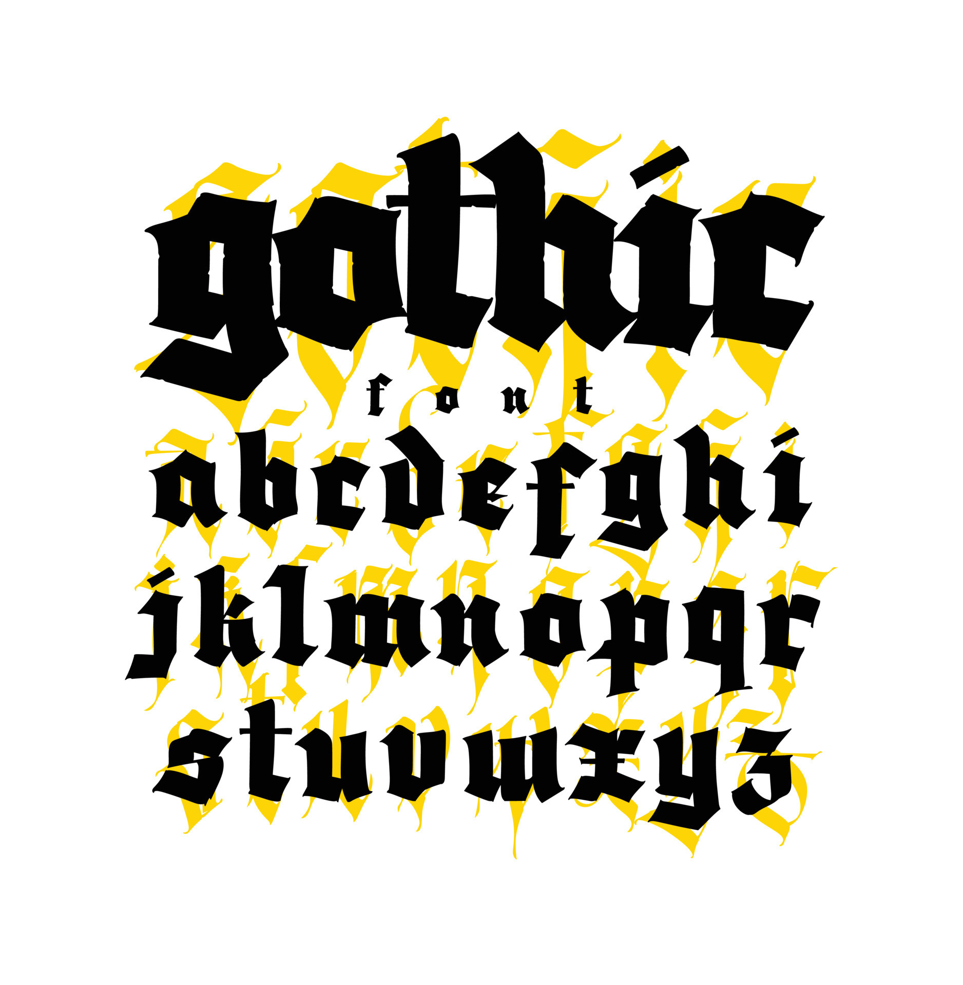 Gothic, display English font. Vector. Medieval latin letters of ... Gothic, display English font. Vector. Medieval latin letters of ...