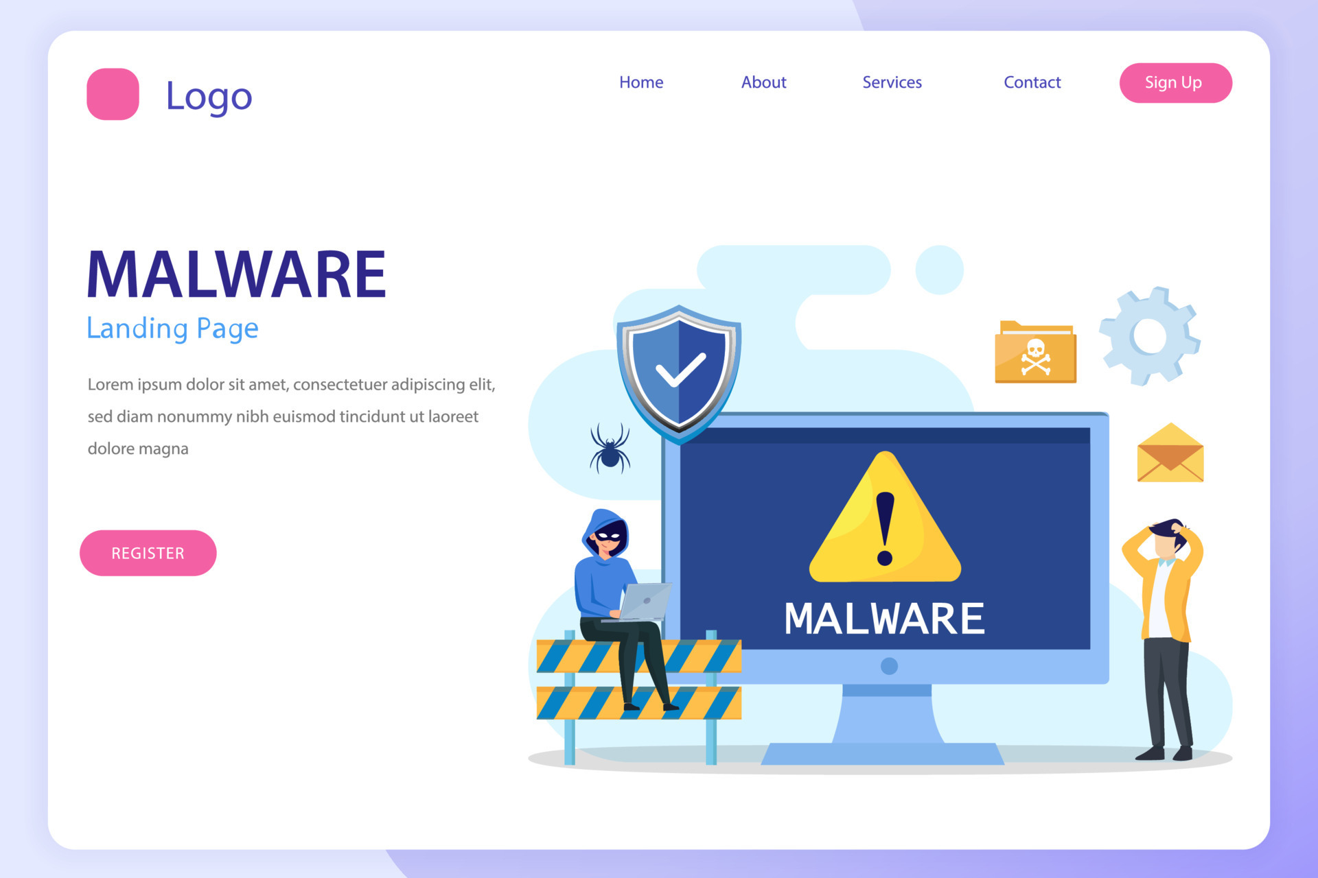 Virus malware detected concept, viruses attack warning signs, hacking ... Virus malware detected concept, viruses attack warning signs, hacking ...