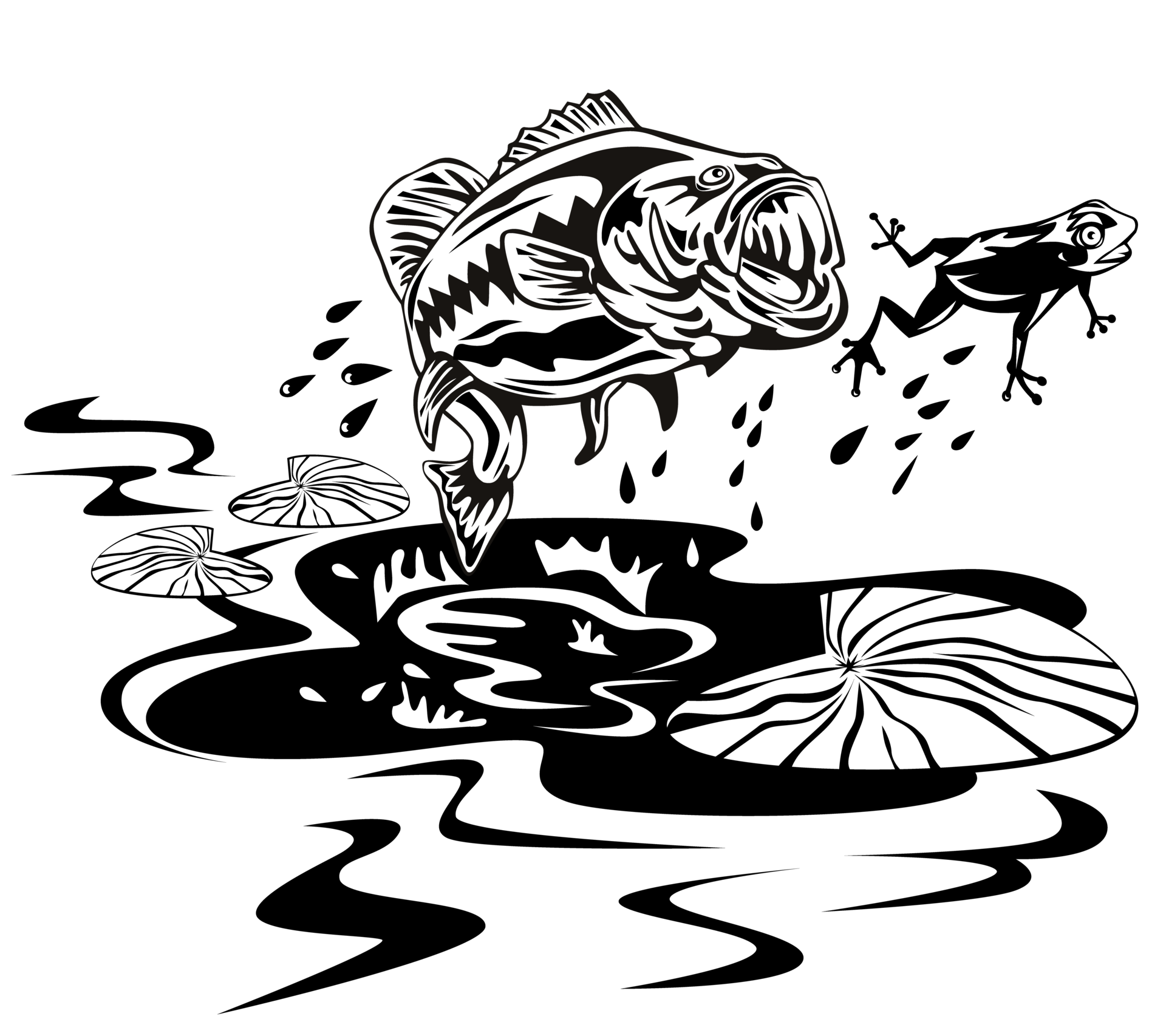 largemouth bass jumping catching frog 13787351 PNG largemouth bass jumping catching frog 13787351 PNG