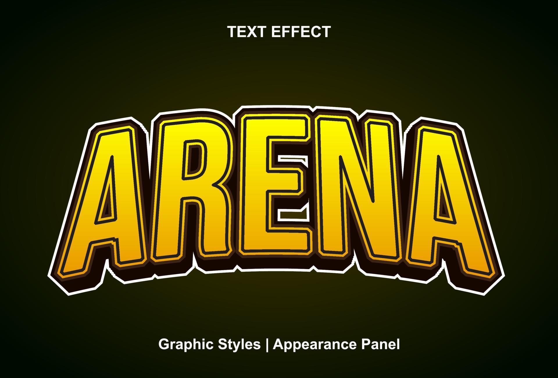 arena text effect with graphic style and editable. 13787716 Vector Art ...