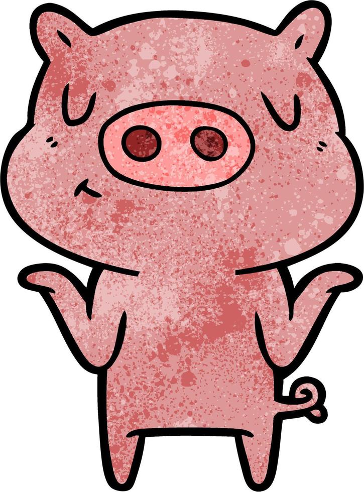 Retro grunge texture cartoon happy pig 13789124 Vector Art at Vecteezy Retro grunge texture cartoon happy pig 13789124 Vector Art at Vecteezy