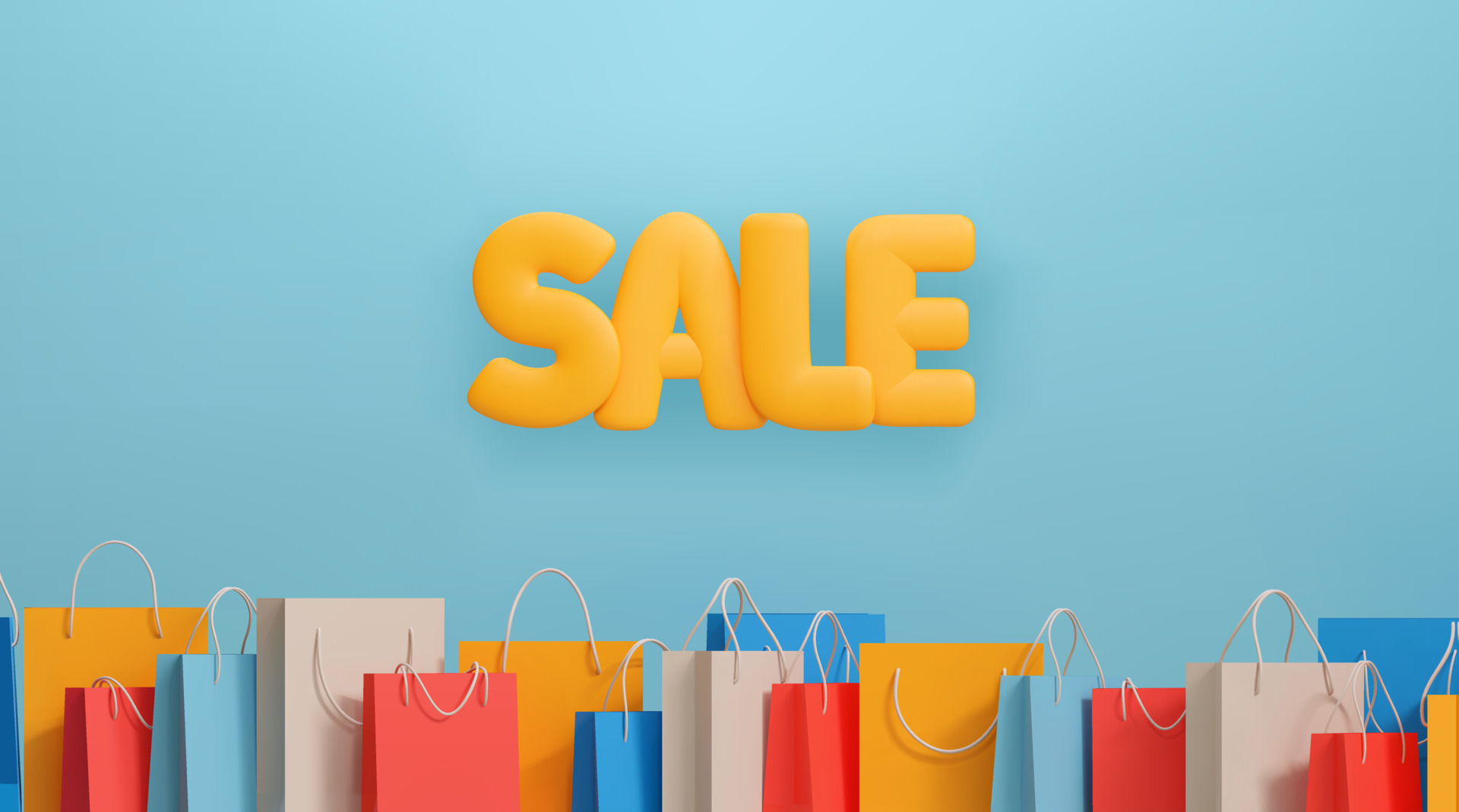 Background With Colorful Shopping Bags Vector Illustration Sale And