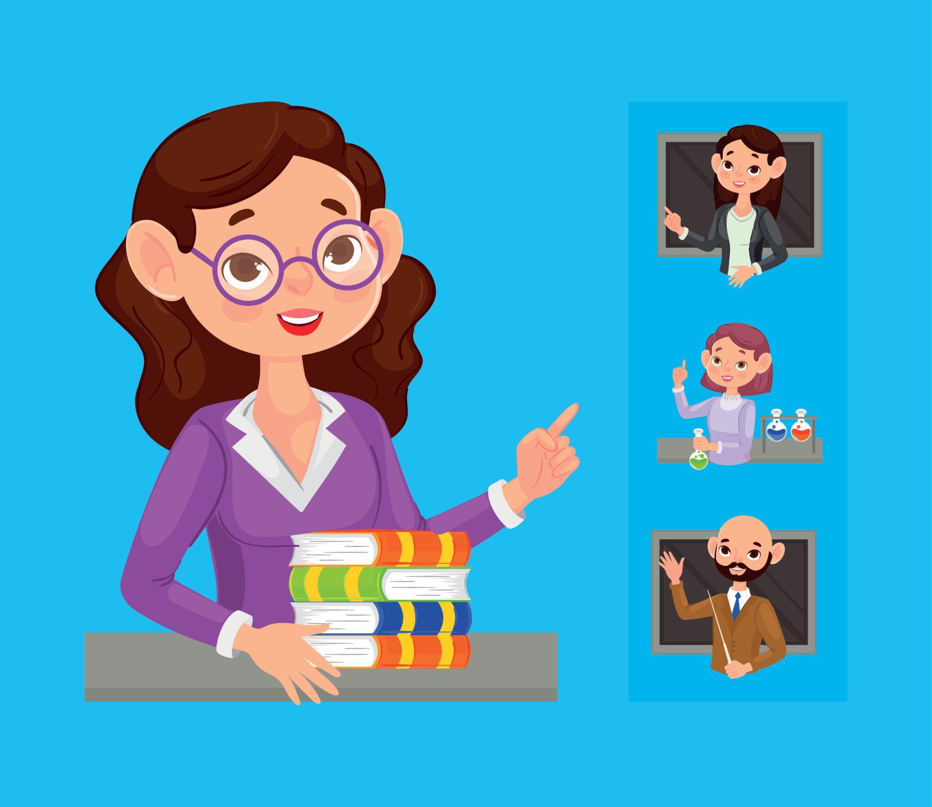icon set, teachers cartoon 13790732 Vector Art at Vecteezy