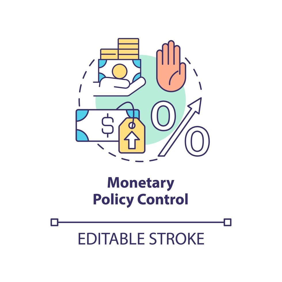 Monetary Policy Control Concept Icon Regulation Measure Controlling Inflation Abstract Idea