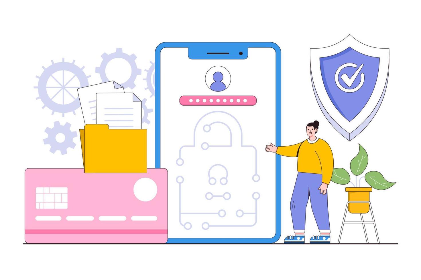 Flat Personal Data Cyber Security Internet And Information Privacy