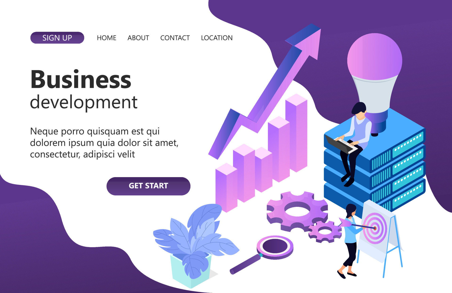 Illustration Of Cloud Storage Server Programmer Idea Suitable For Landing Page Flyers