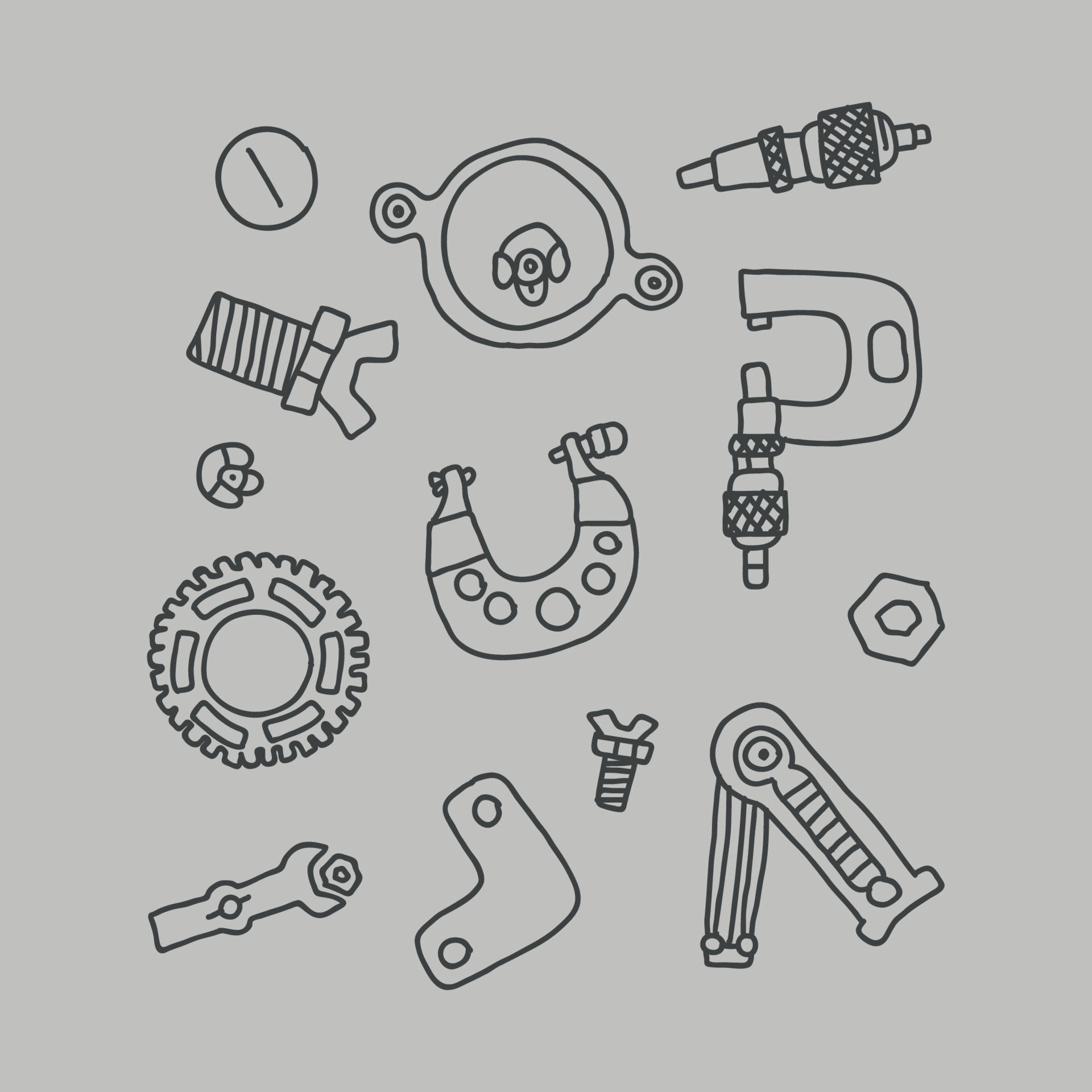 Doodled Engineer Elements 13794595 Vector Art at Vecteezy