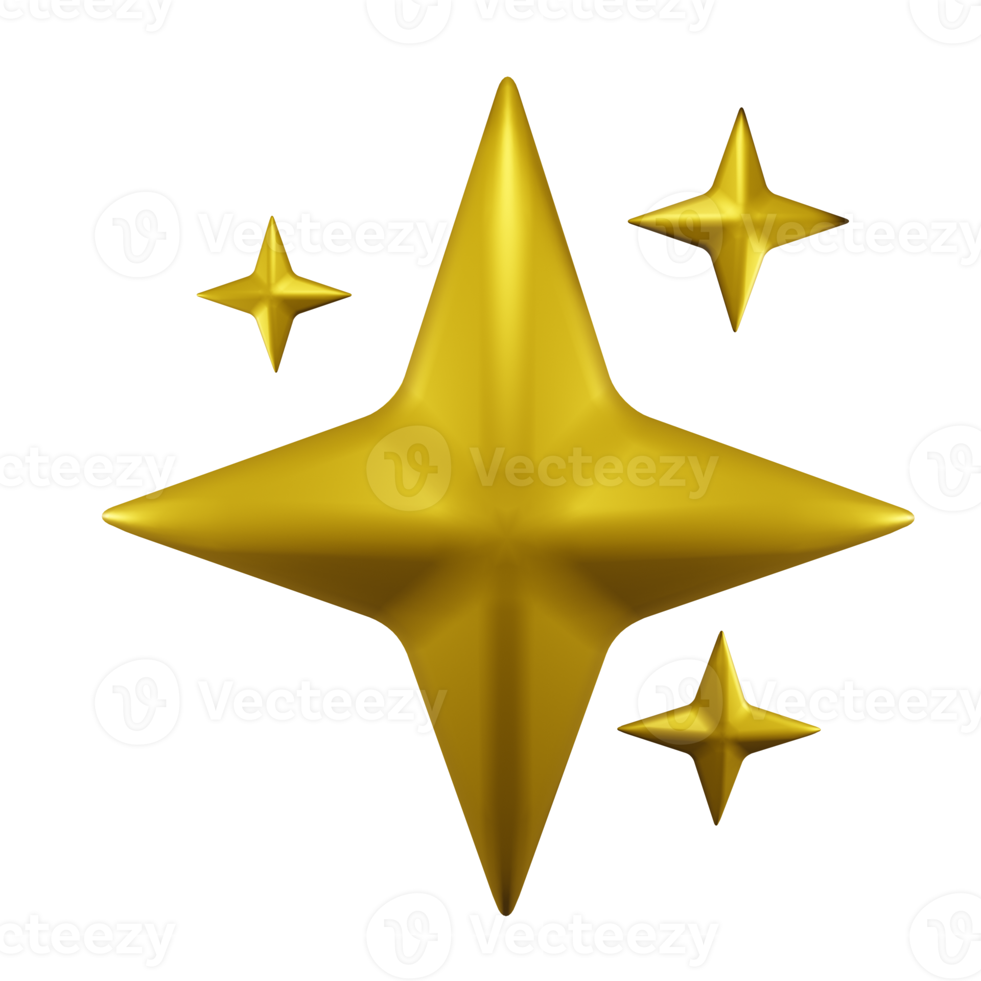 Sparkle Star 3D Icon, suitable to be used as an additional element in your poster, banner and ...