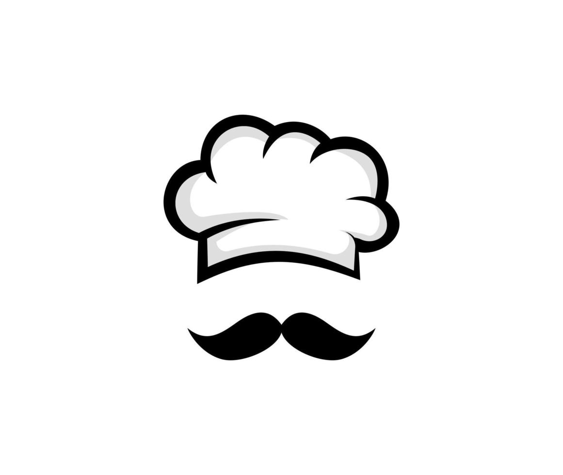 Creative Chef Hat Mustache Logo Design Vector Symbol stock illustration ...