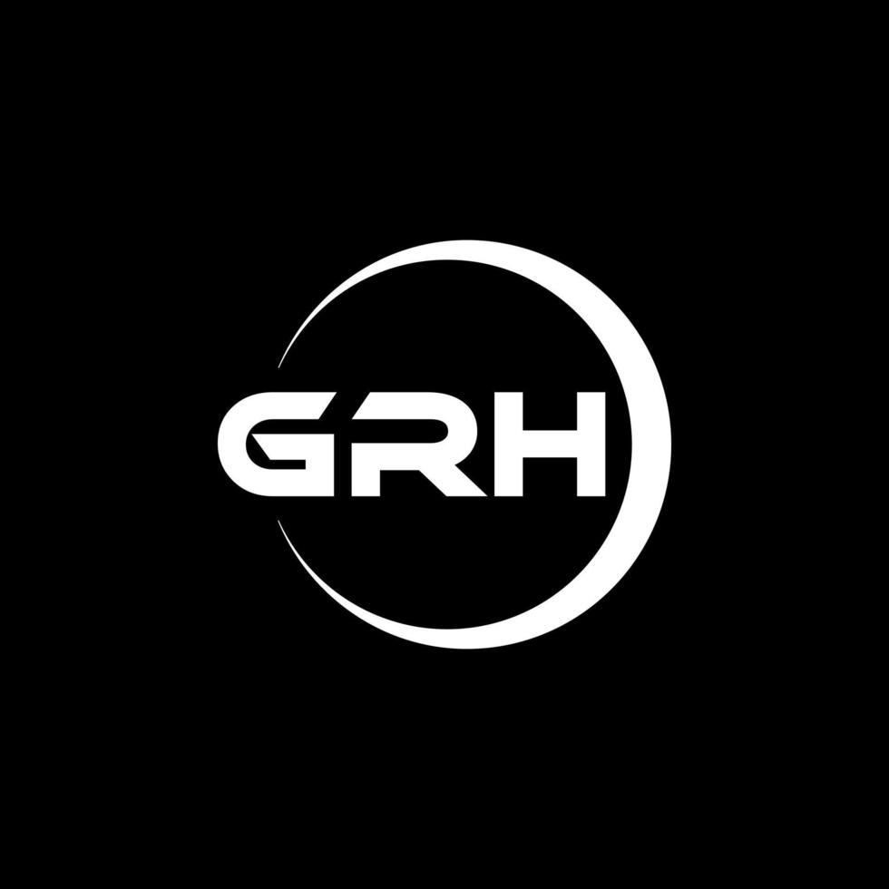 GRH letter logo design in illustration. Vector logo, calligraphy designs for logo, Poster ...