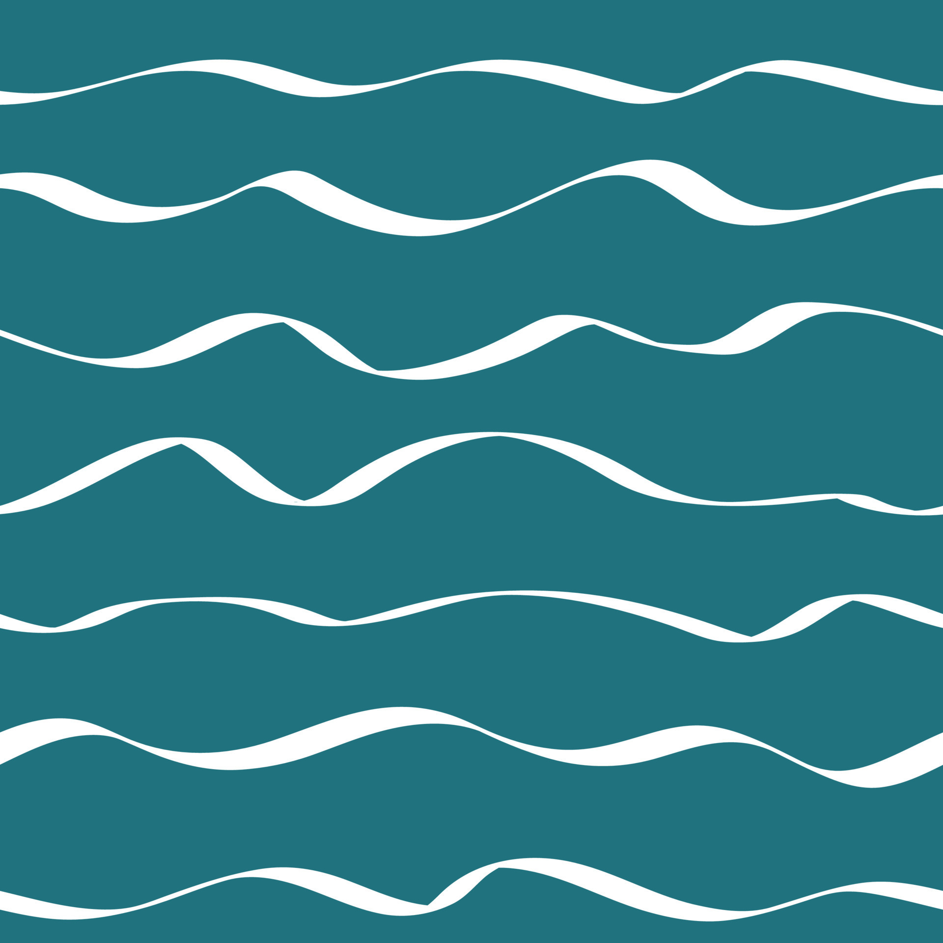 Sea waves vector seamless pattern, hand drawn dark blue background and ...
