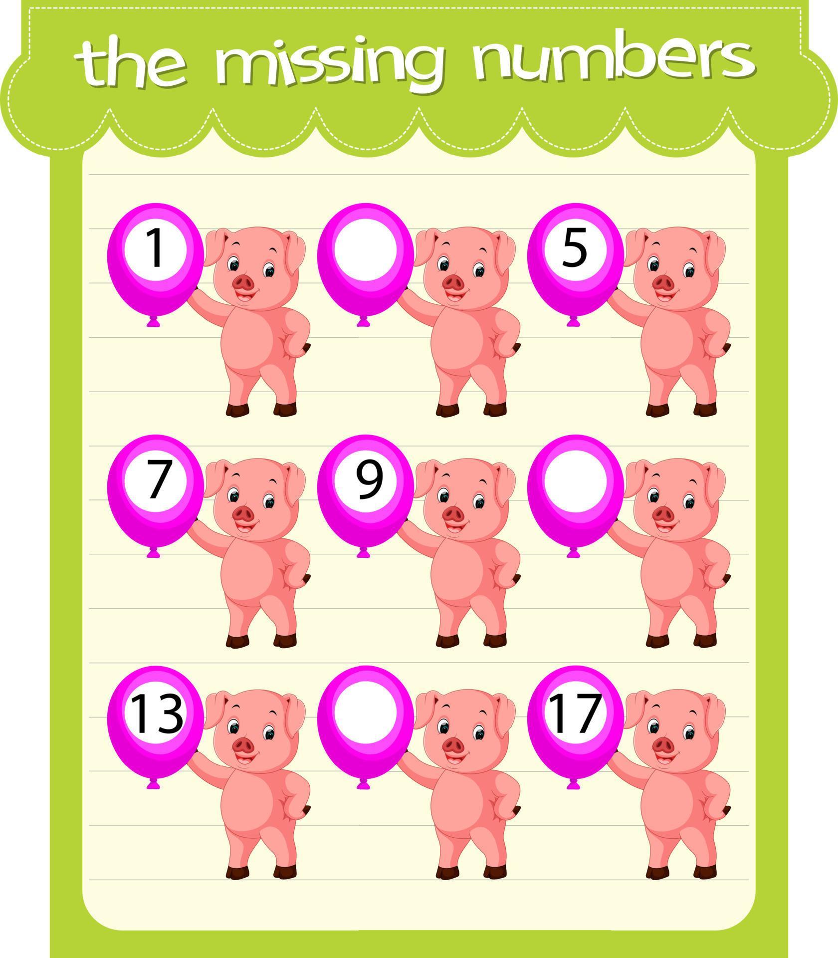 Game templates with missing numbers 13798645 Vector Art at Vecteezy