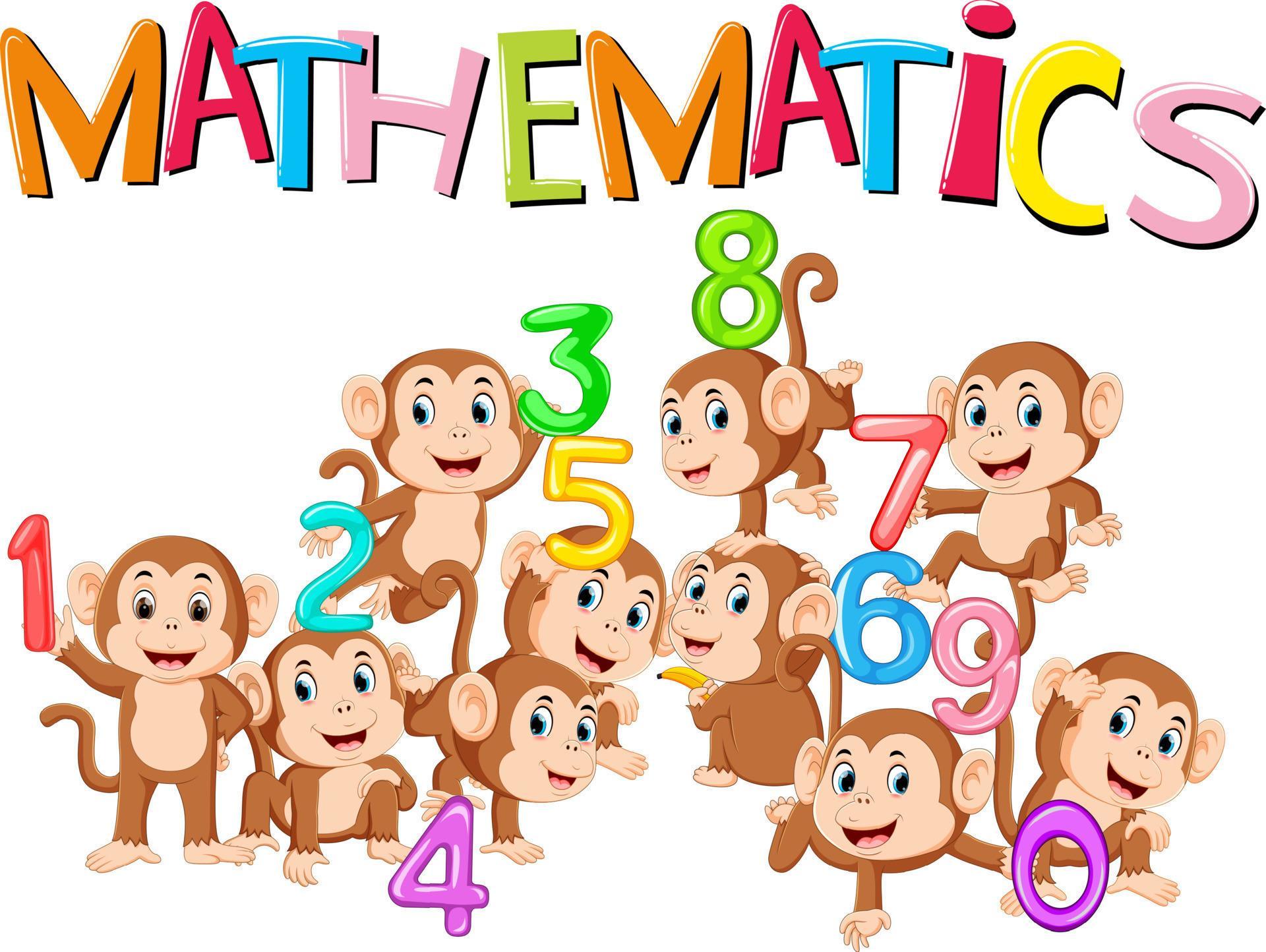 Monkeys and number one to zero 13798936 Vector Art at Vecteezy