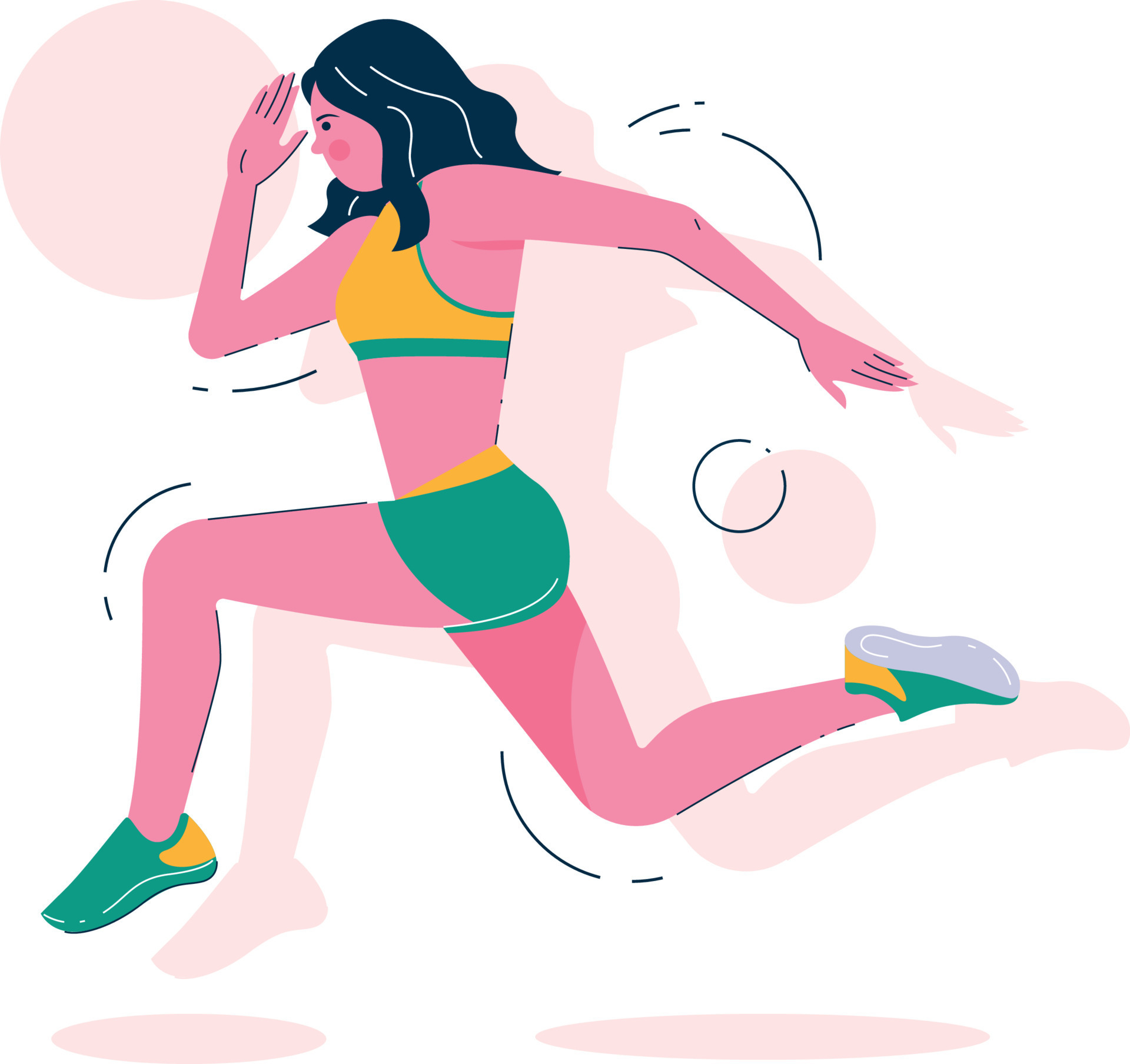 Runner sportswoman running marathon 13799061 Vector Art at Vecteezy