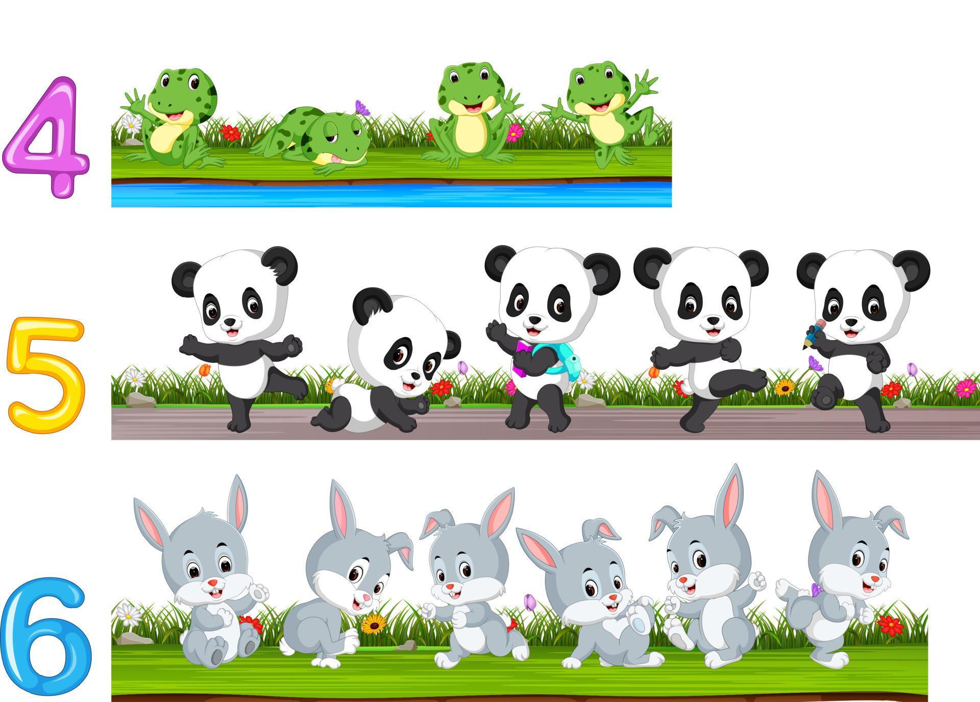 Counting numbers with animals 13799097 Vector Art at Vecteezy