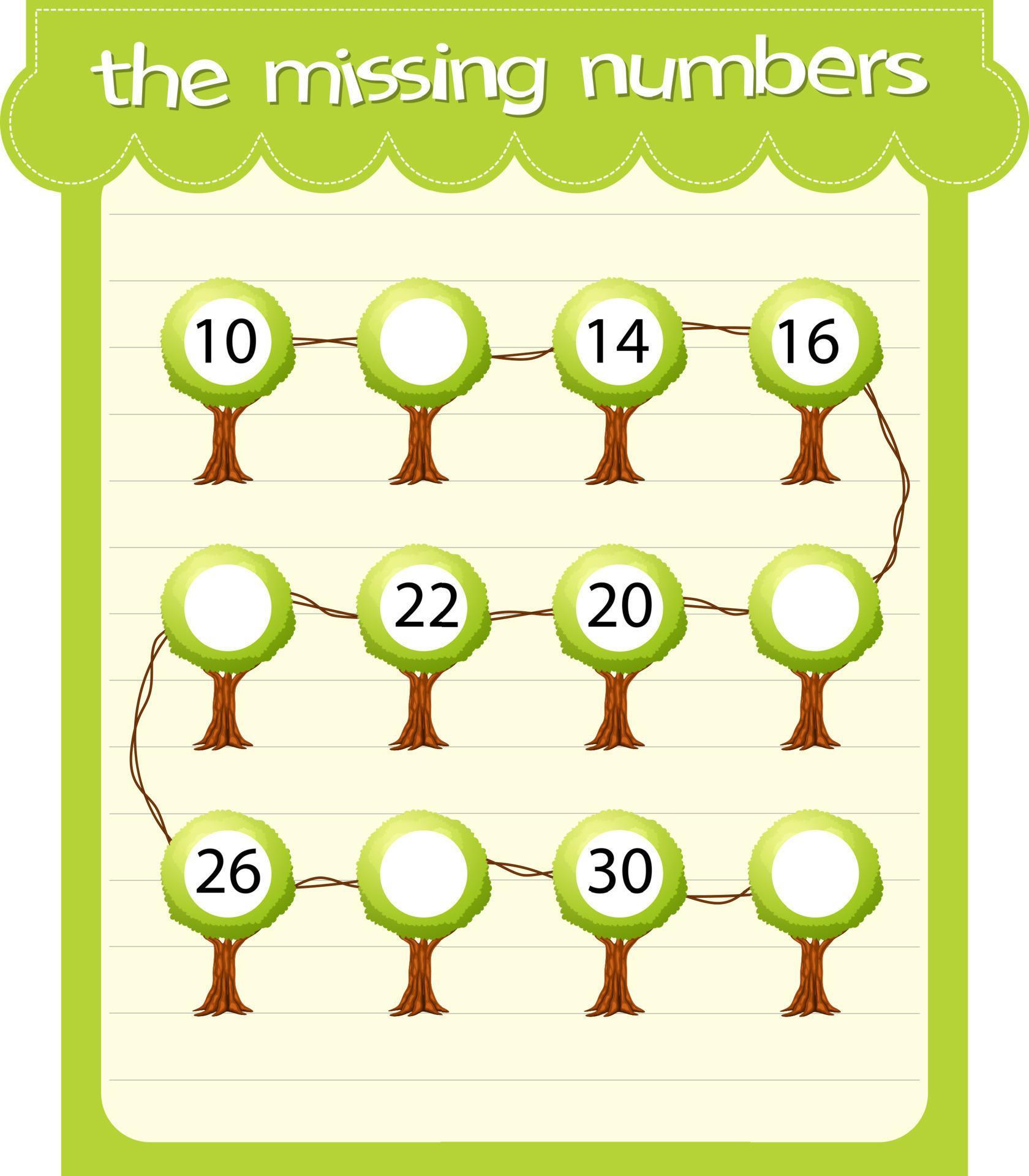 Game templates with missing numbers 13799124 Vector Art at Vecteezy