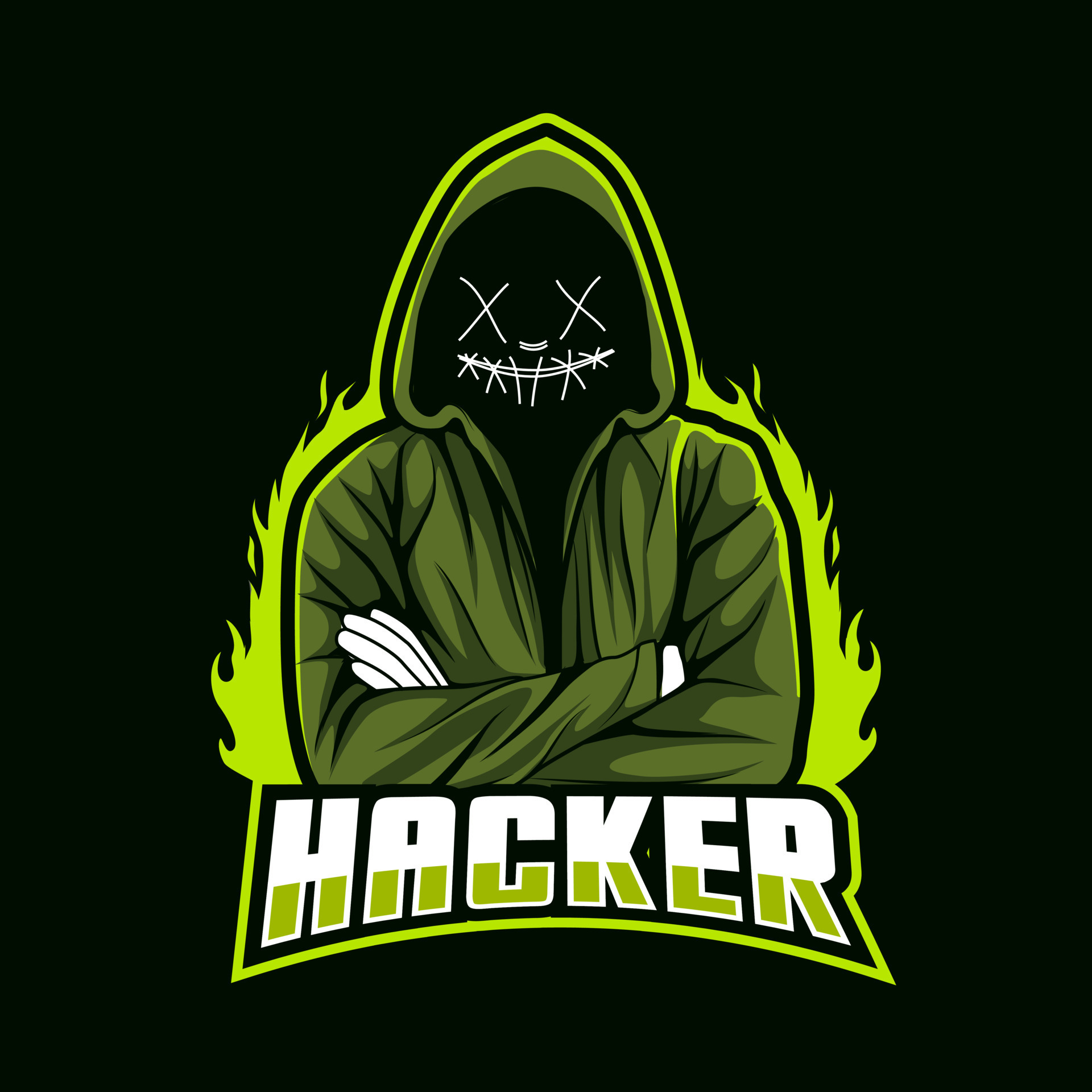 hacker mascot for sports and esports logo 13799152 Vector Art at Vecteezy
