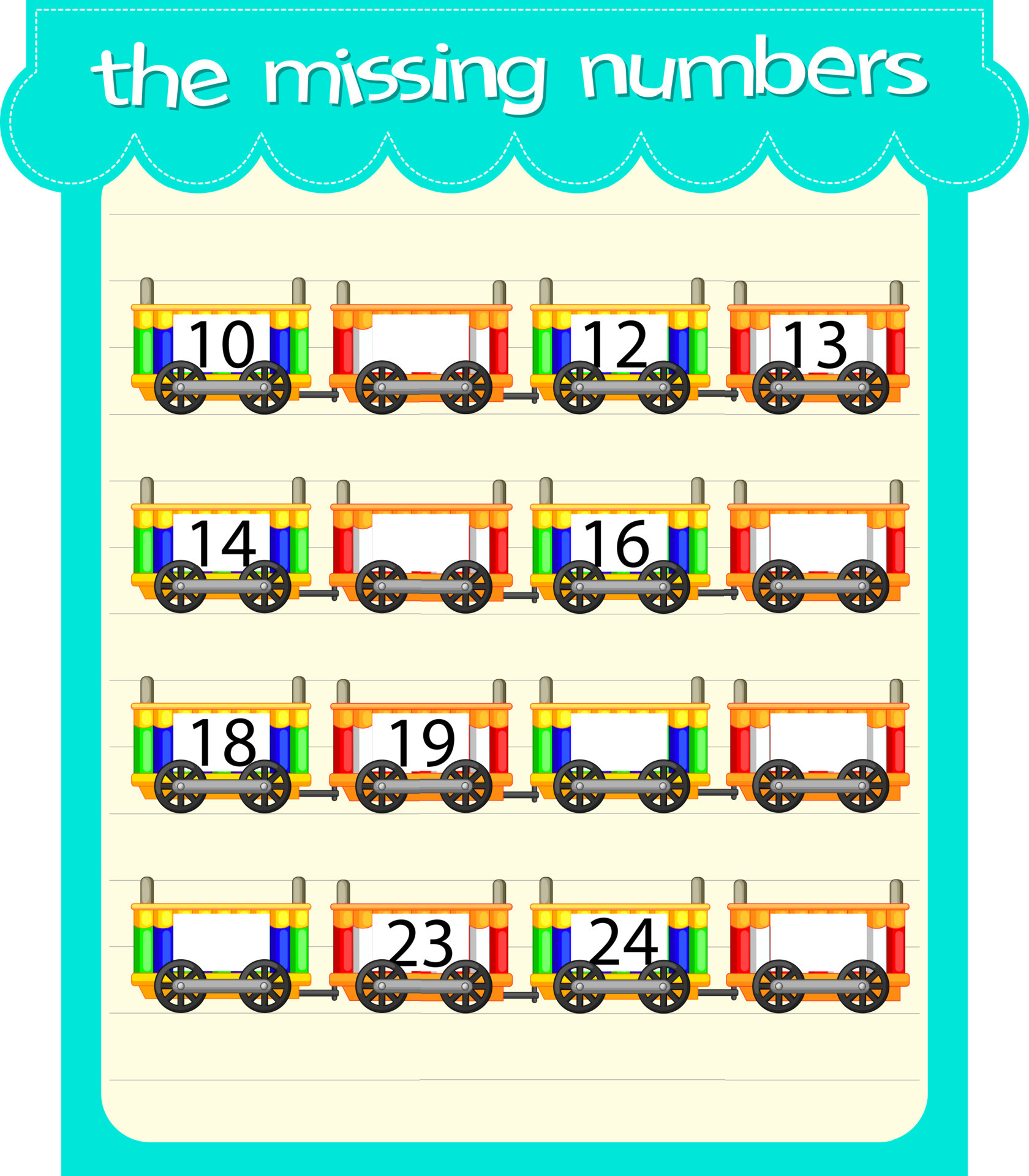 Game templates with missing numbers 13799471 Vector Art at Vecteezy