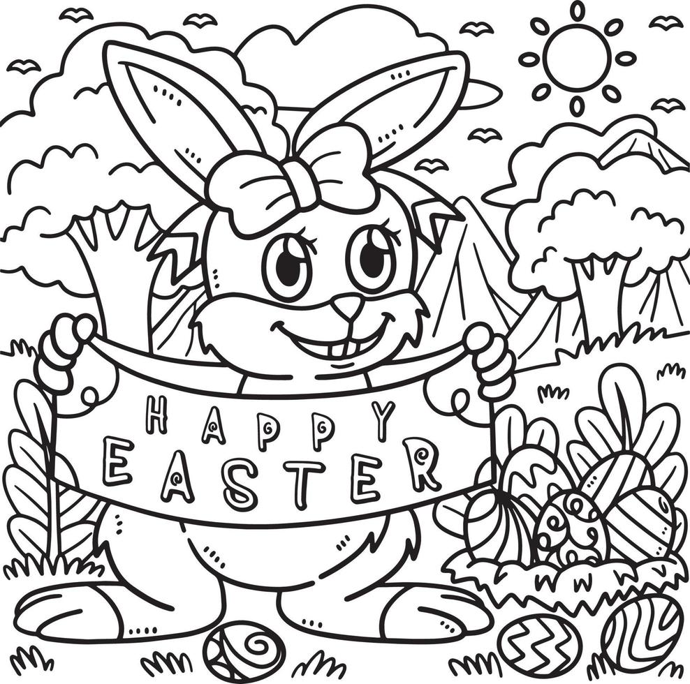 Happy Easter Bunny Coloring Pages 34 Easter Bunny Coloring Pages (Free