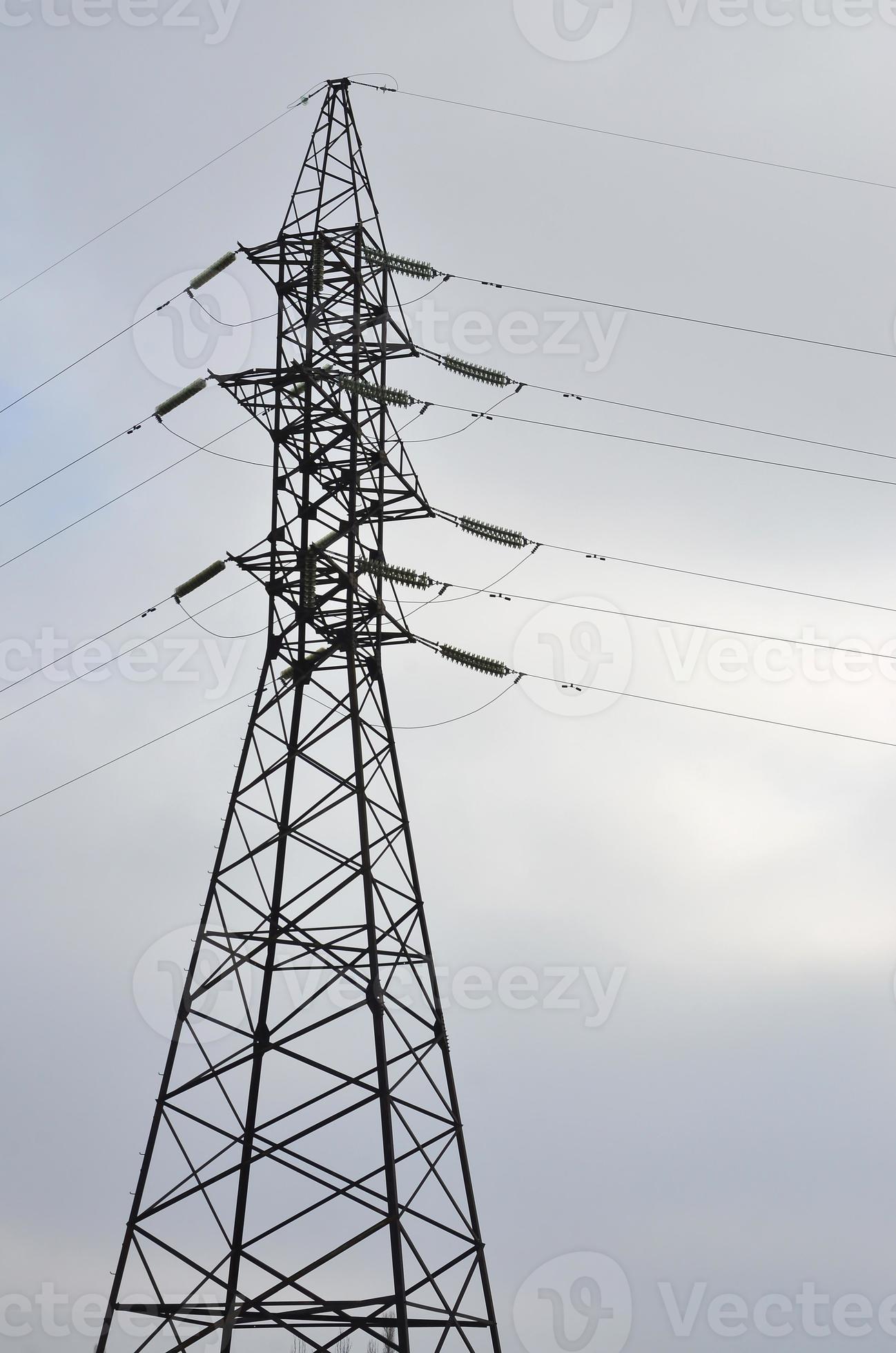 High Voltage Electric Tower. Electricity transmission pylon 13802899 Stock Photo at Vecteezy