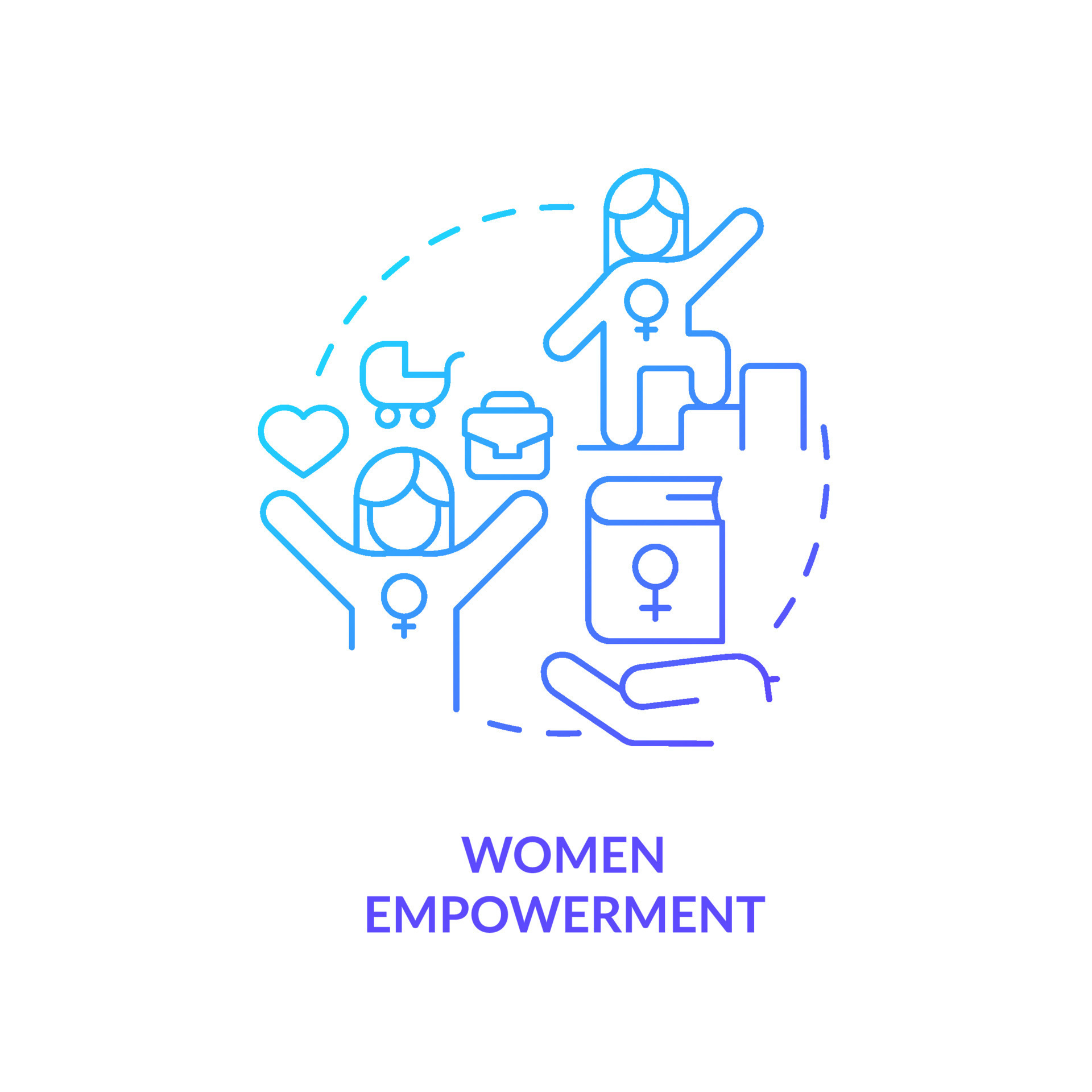 Women Empowerment Blue Gradient Concept Icon Society Development