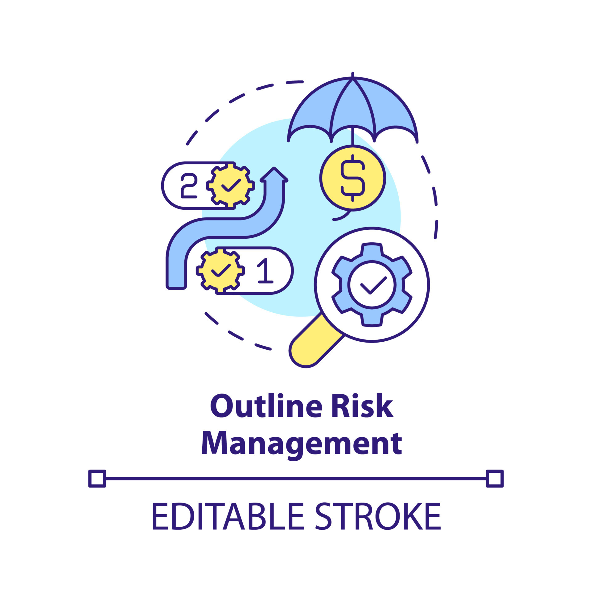 Outline Risk Management Concept Icon Step Of Procurement Process
