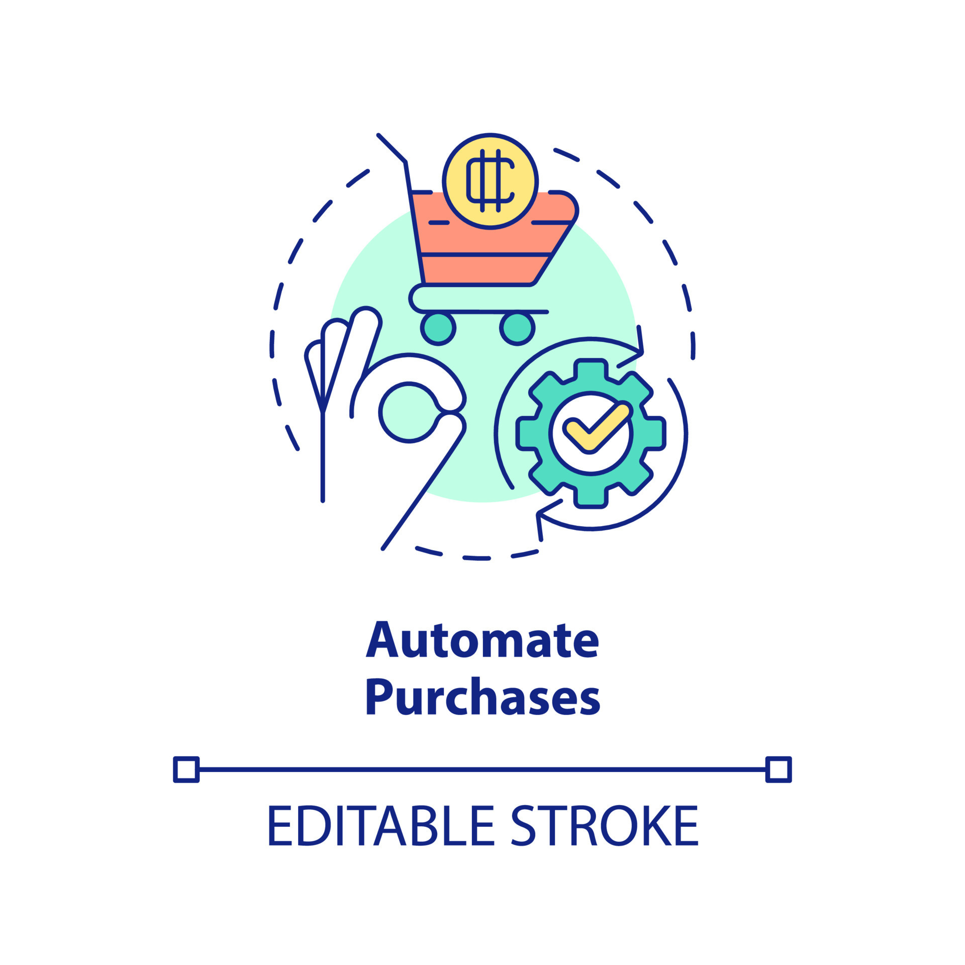 Automate Purchases Concept Icon Build Schedule Algorithm Cryptocurrency Tip Abstract Idea Thin
