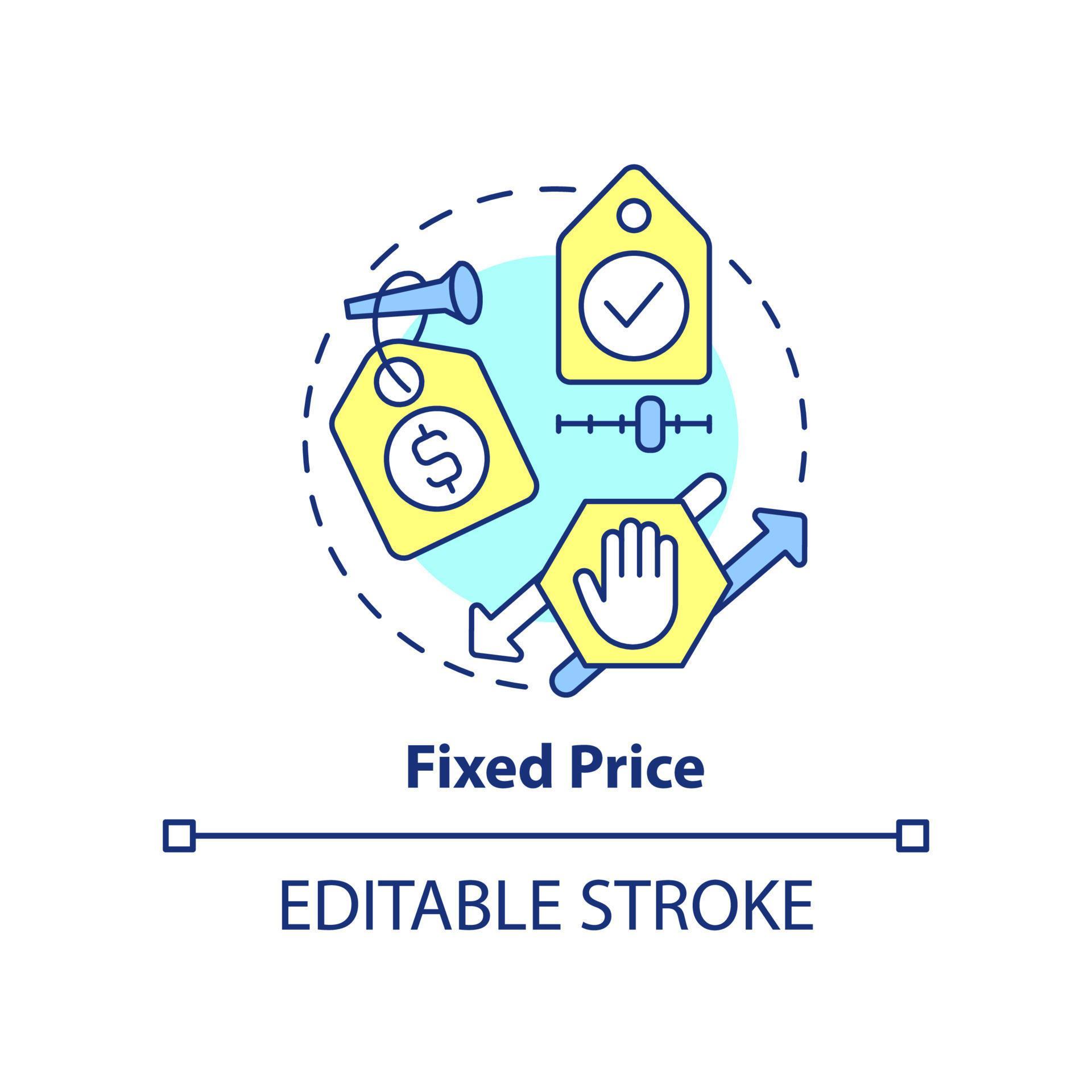 Fixed price concept icon. Procurement contract abstract idea thin line illustration ...