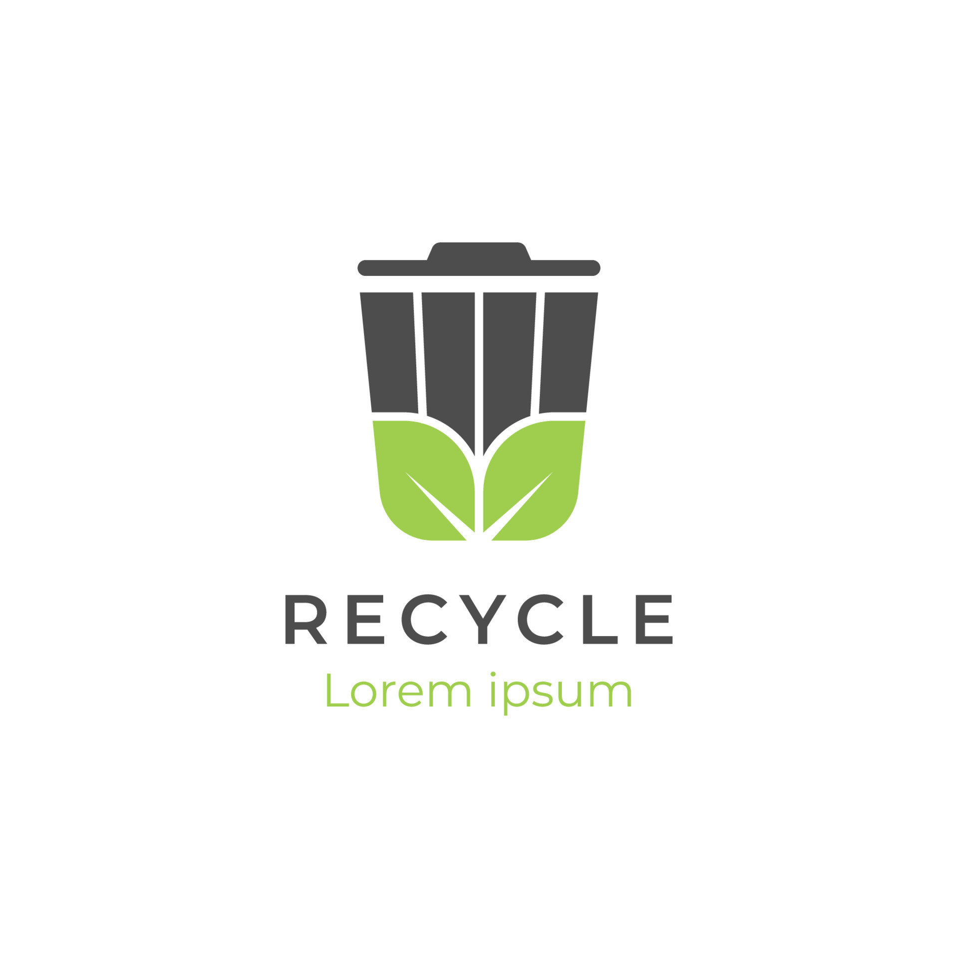Recycle Trash Logo Design For Reuse Environment Recycle Bin Leaf Organic Logo Icon Organic