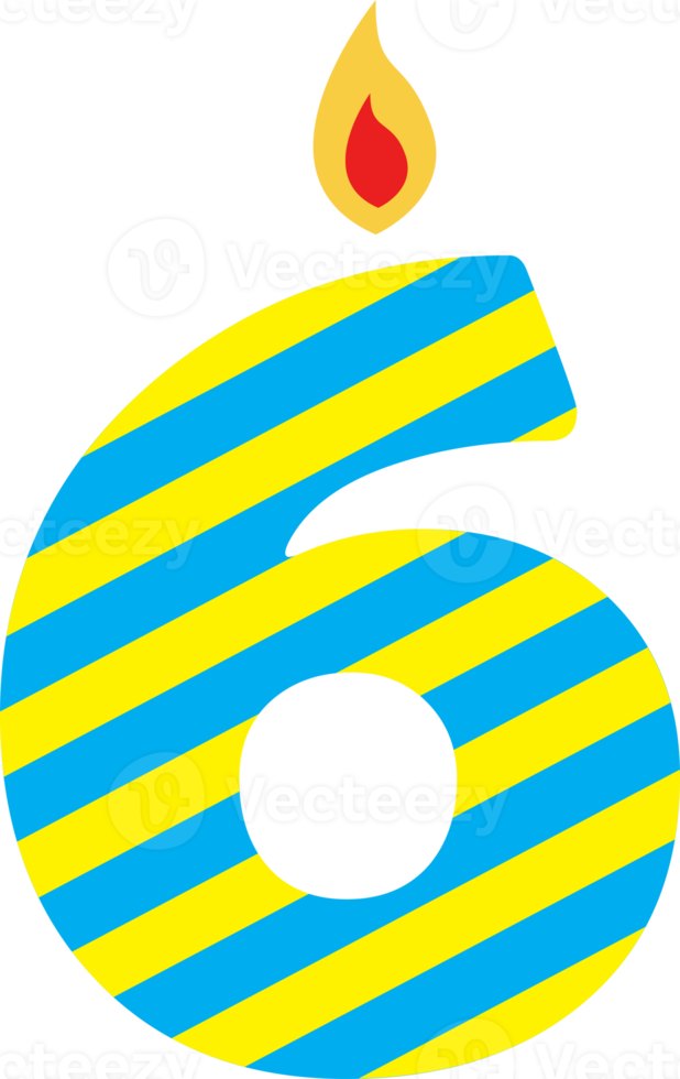 number 6 candle birthday collection 13812420 PNG