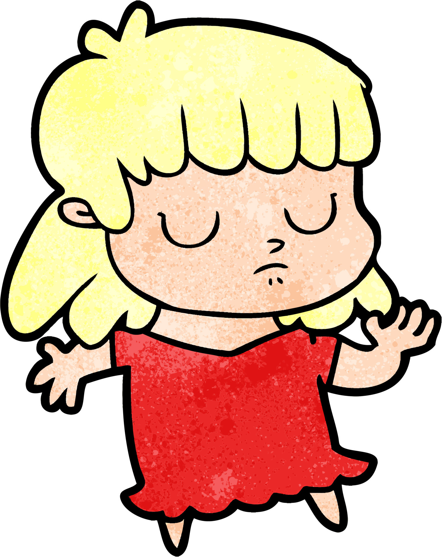 Retro grunge texture cartoon indifferent girl 13813652 Vector Art at ...