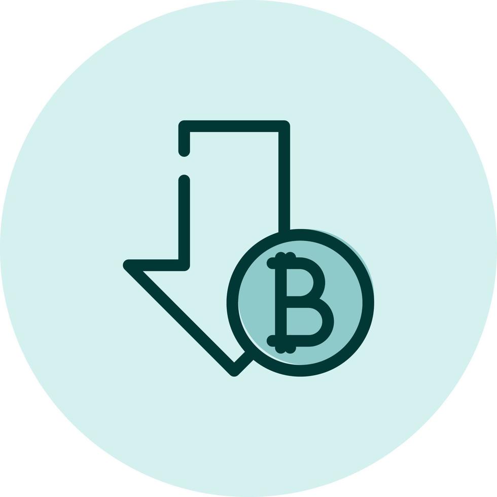 Cryptocurrency decrease, illustration, vector on a white background ...