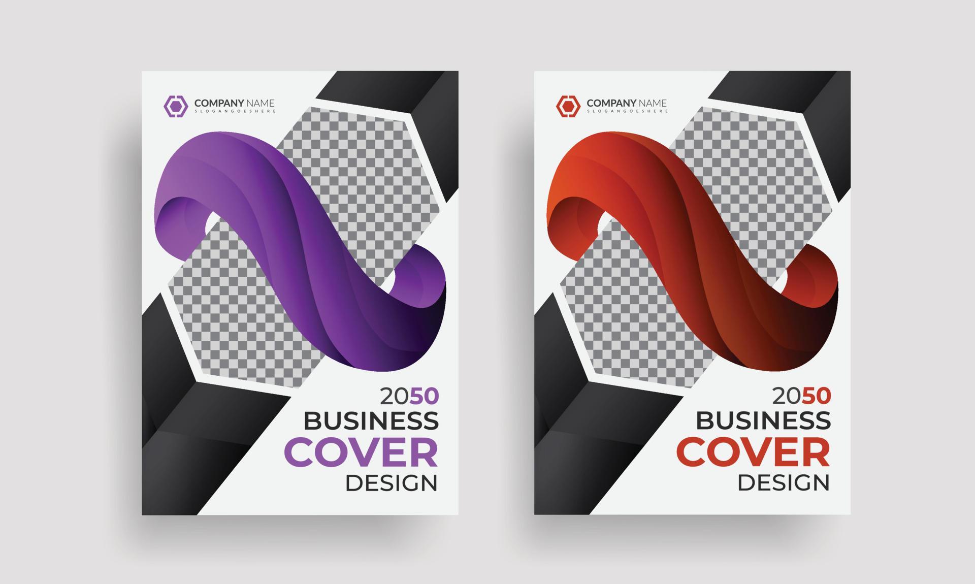 Creative shape corporate business brochure cover design template or ...