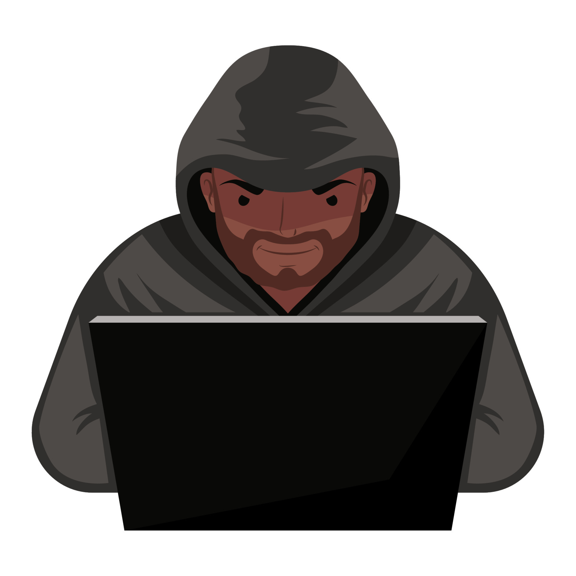 hacker using laptop character 13815382 Vector Art at Vecteezy