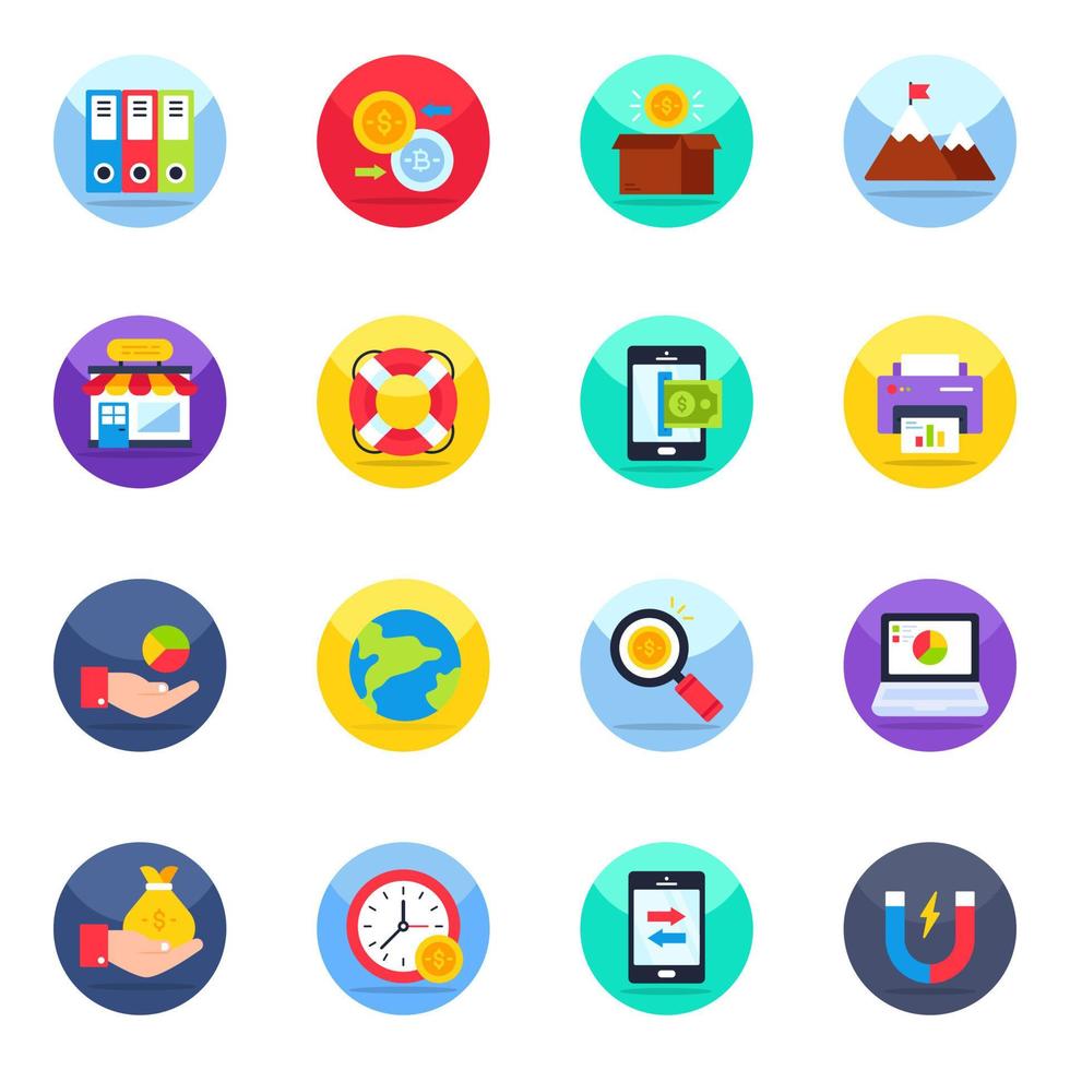 Pack of Finance Flat Icons 13815981 Vector Art at Vecteezy