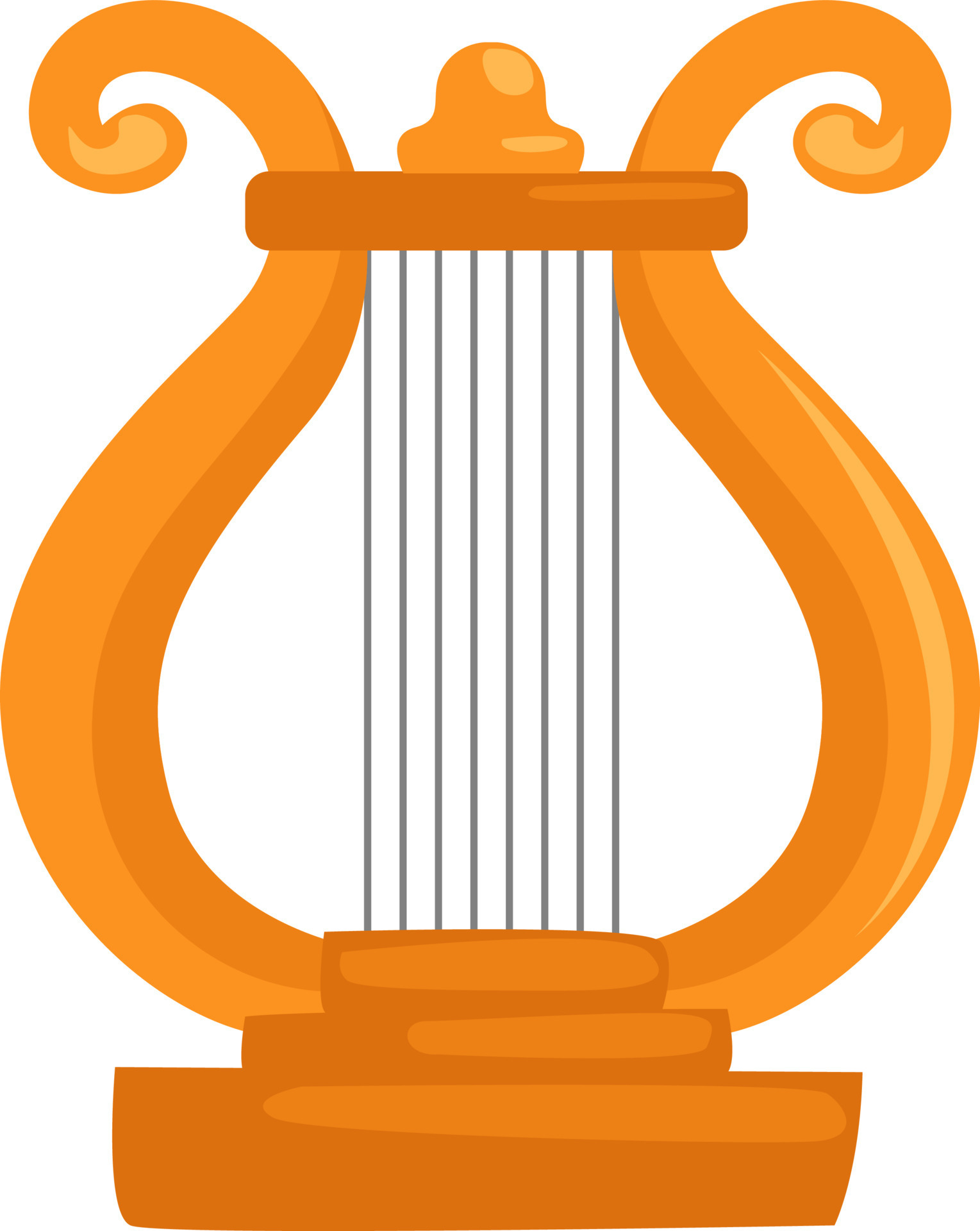 Old string instrument, illustration, vector on white background ...