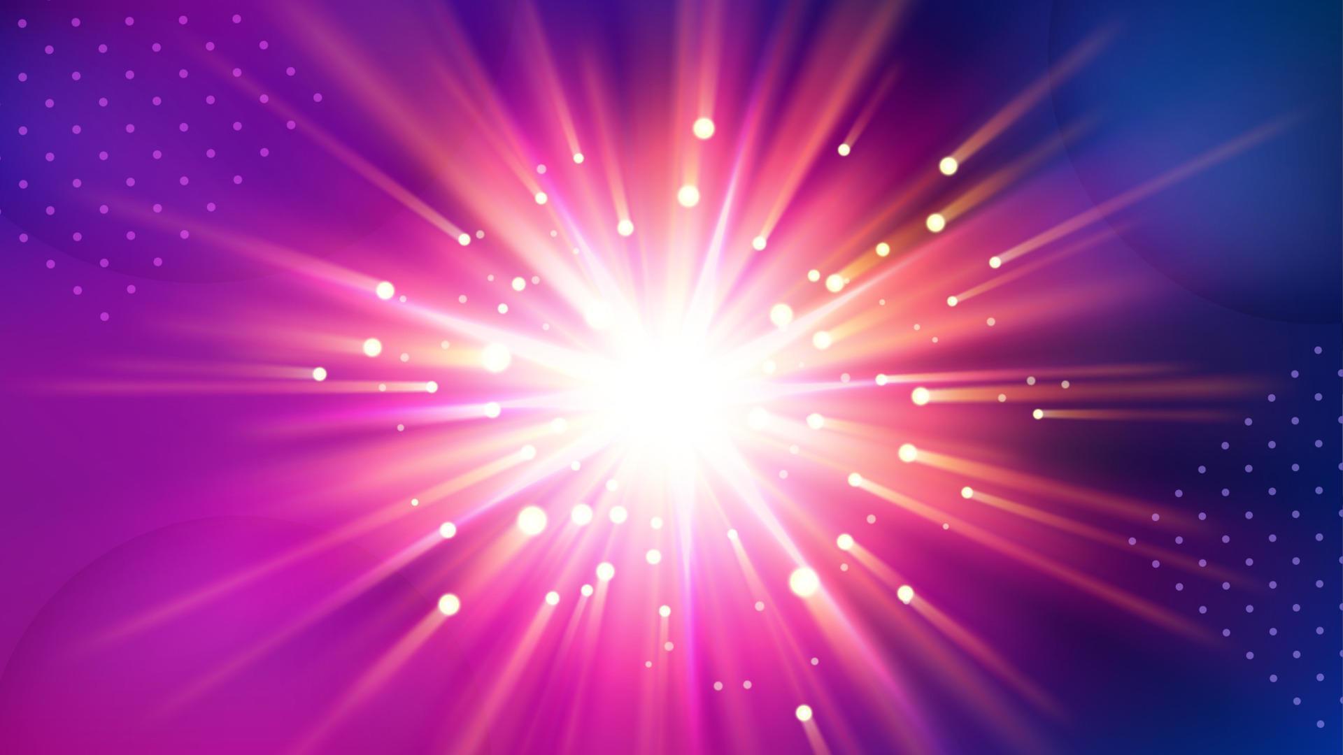 Dazzling Light Shining On Violet Background Glowing Shine Background Widescreen Vector