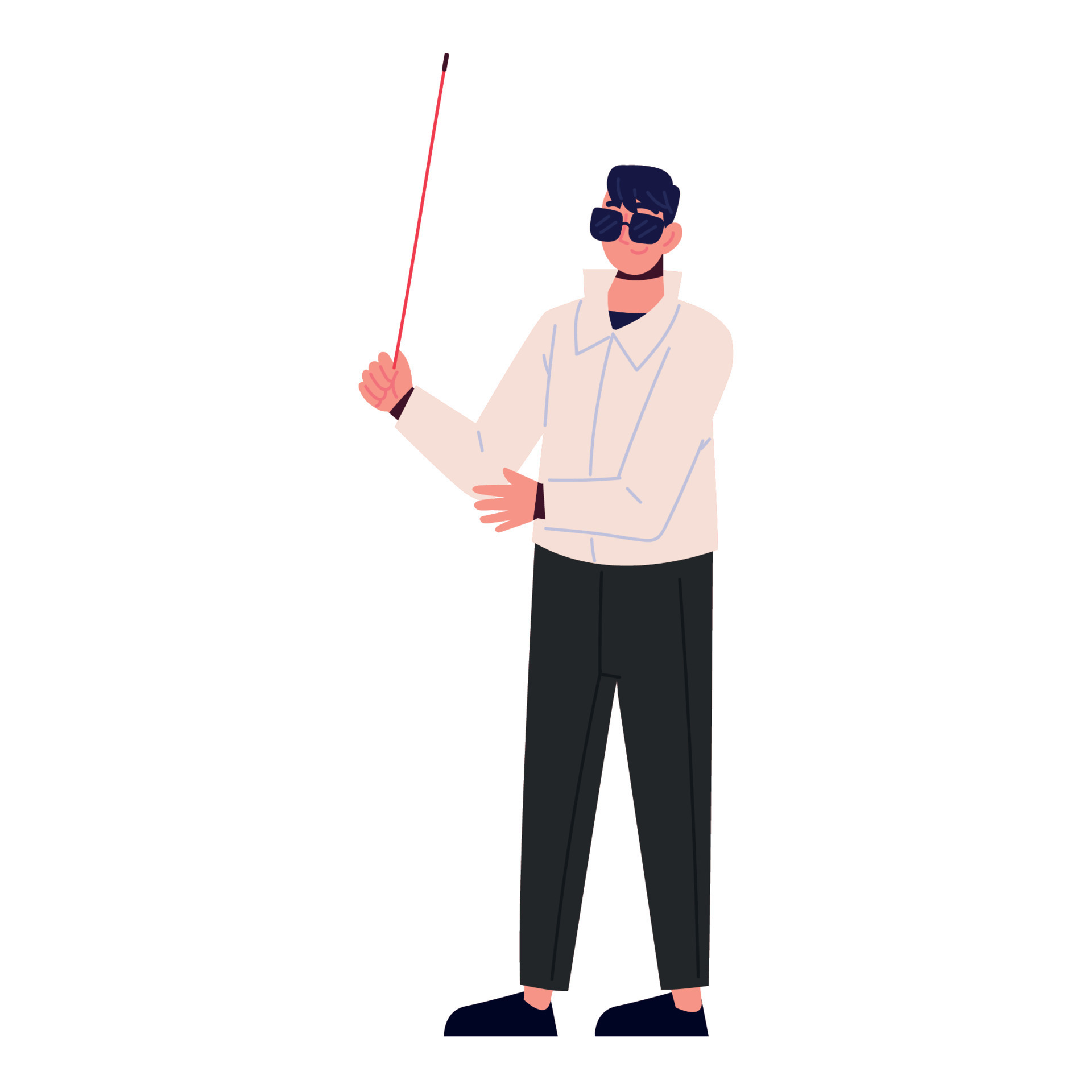 Blind Man With Sunglasses 13817779 Vector Art At Vecteezy