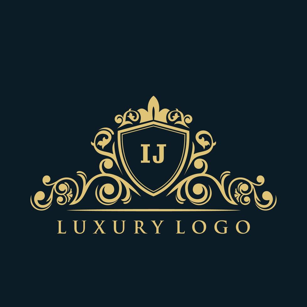 Letter IJ logo with Luxury Gold Shield. Elegance logo vector template ... Letter IJ logo with Luxury Gold Shield. Elegance logo vector template ...