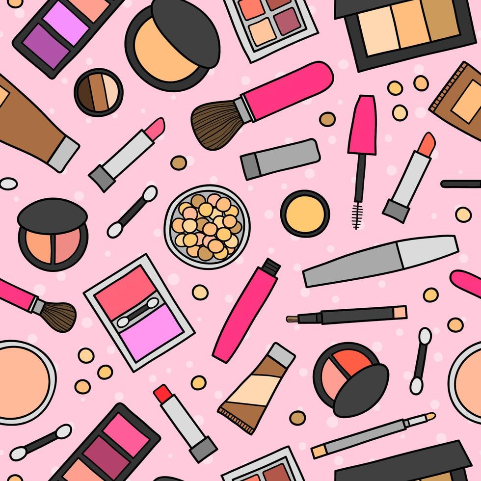 Seamless Pattern With Cosmetics 13819821 Vector Art At Vecteezy