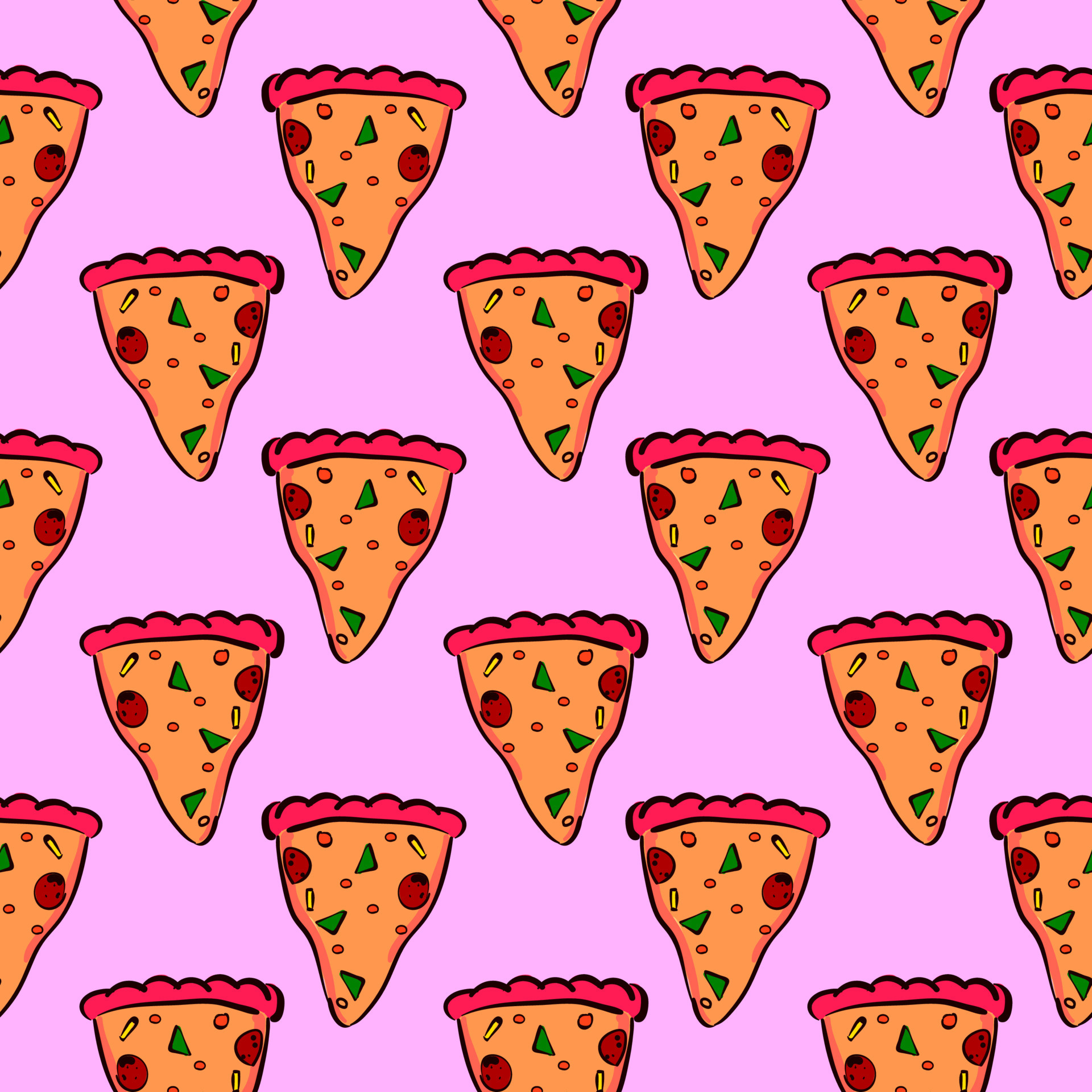 Pizza slice, seamless pattern on pink background. 13821283 Vector Art ... Pizza slice, seamless pattern on pink background. 13821283 Vector Art ...