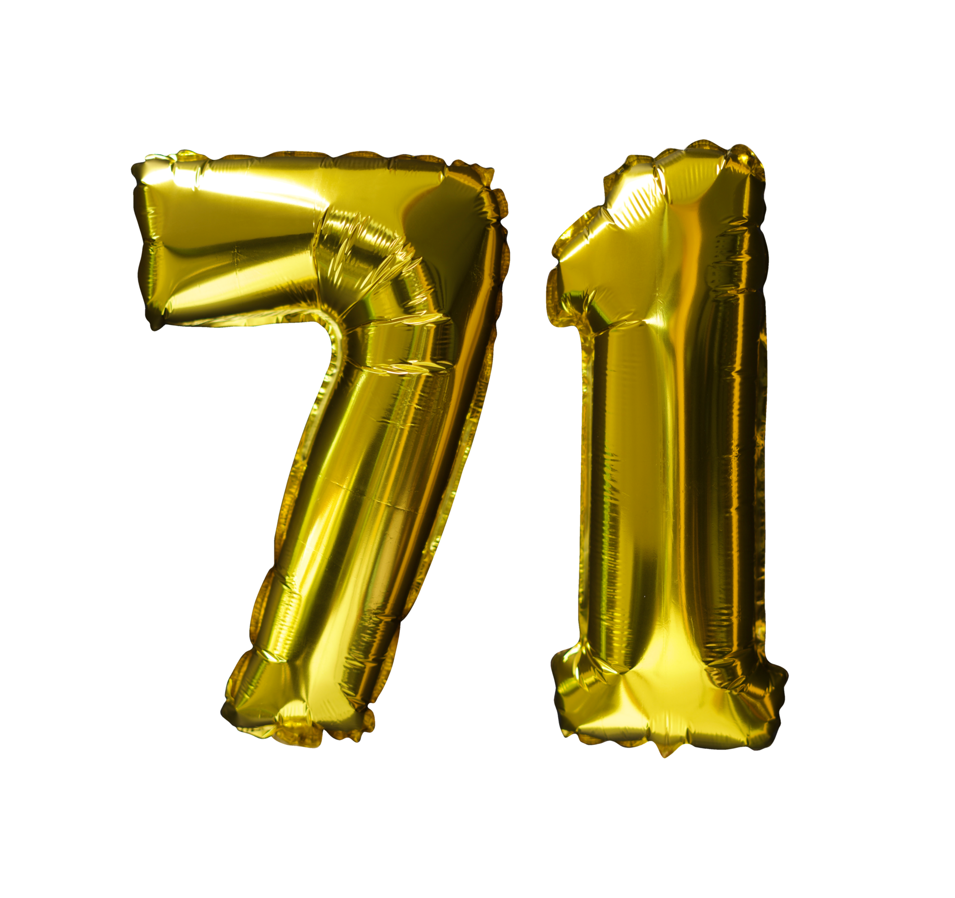 71 Golden number helium balloons isolated background. Realistic foil ... 71 Golden number helium balloons isolated background. Realistic foil ...