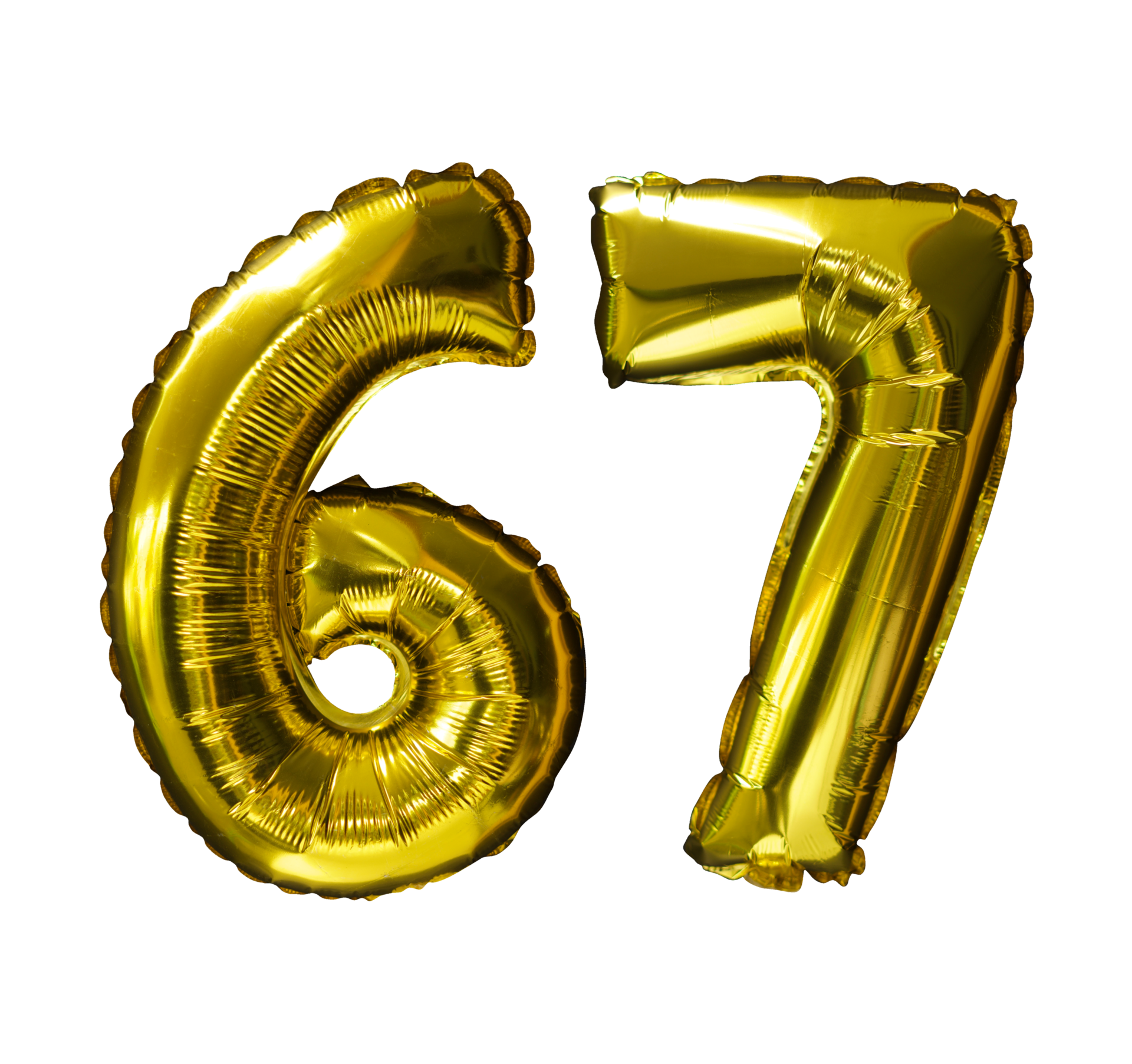 Free 67 Golden number helium balloons isolated background. Realistic ... Free 67 Golden number helium balloons isolated background. Realistic ...