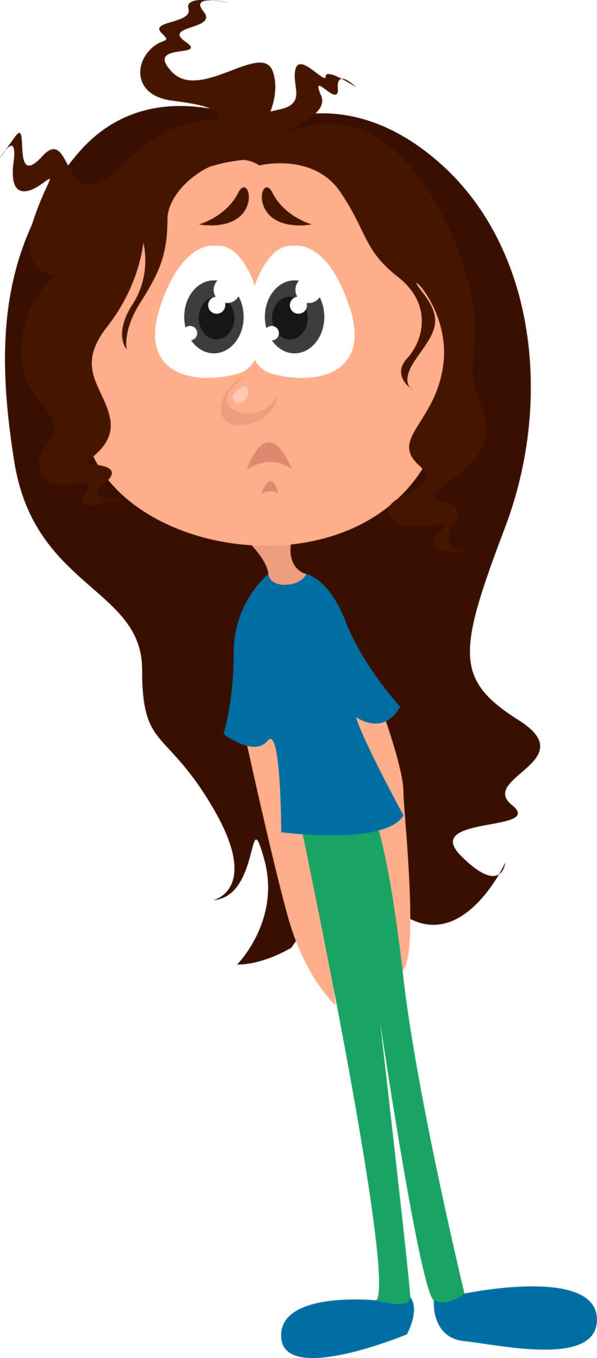 Chica Con Ojos Grandes Ilustración Vector Sobre Fondo Blanco 13823782