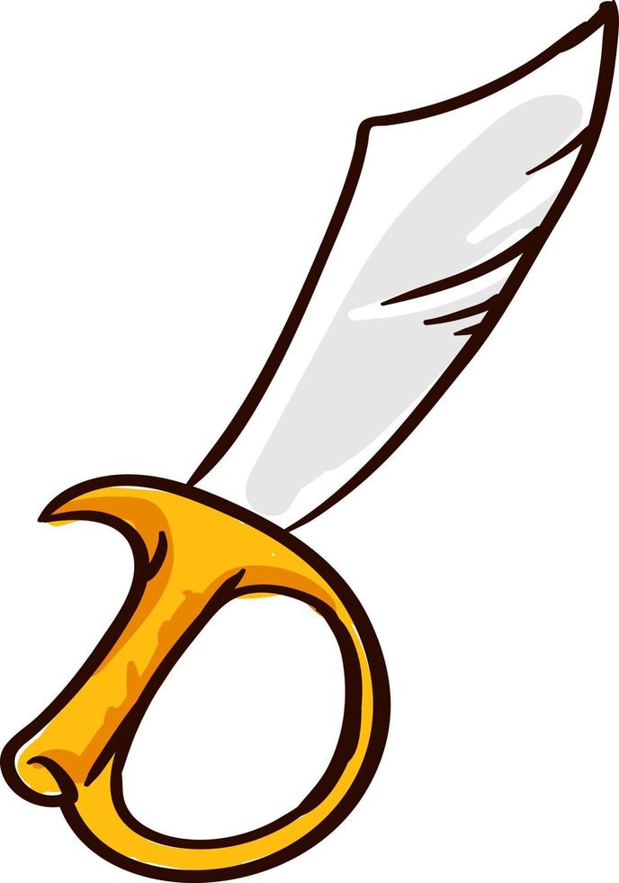 Gold Pirate Sword Illustration Vector On White Background 13824899